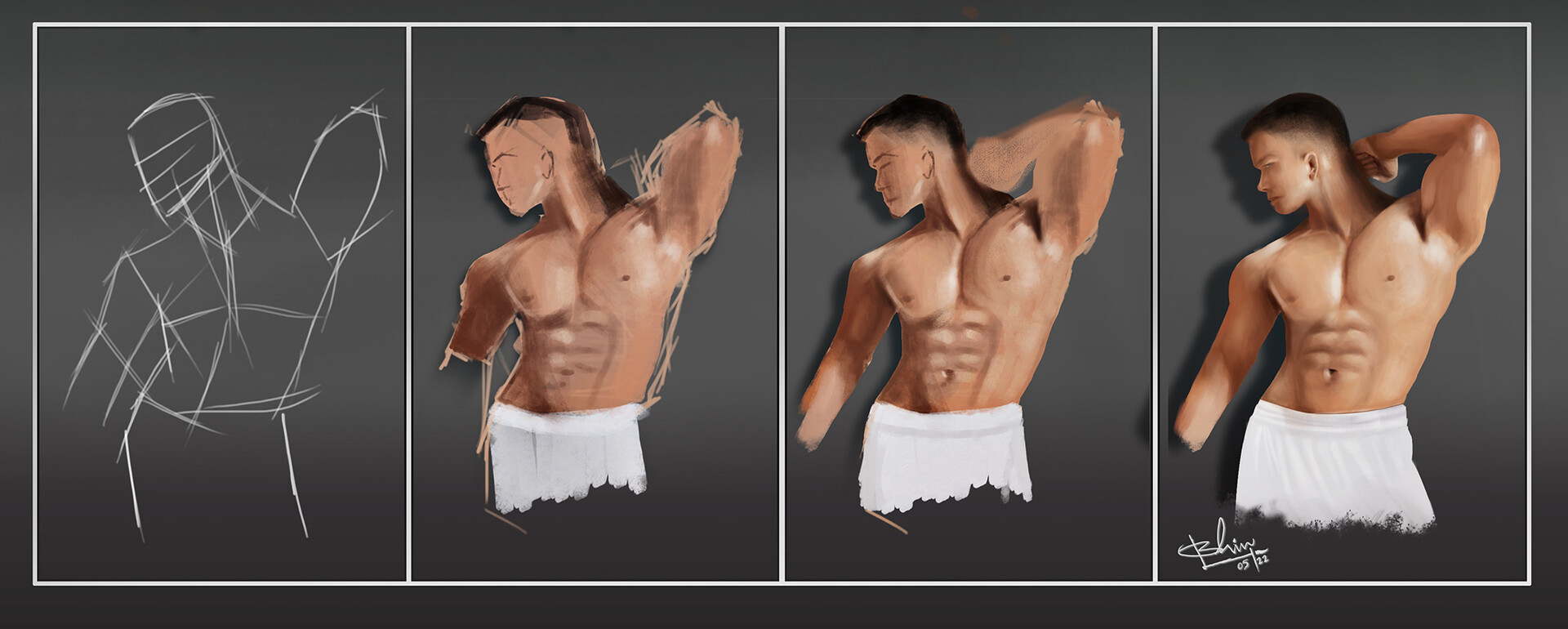 ArtStation - 2D body anatomy study