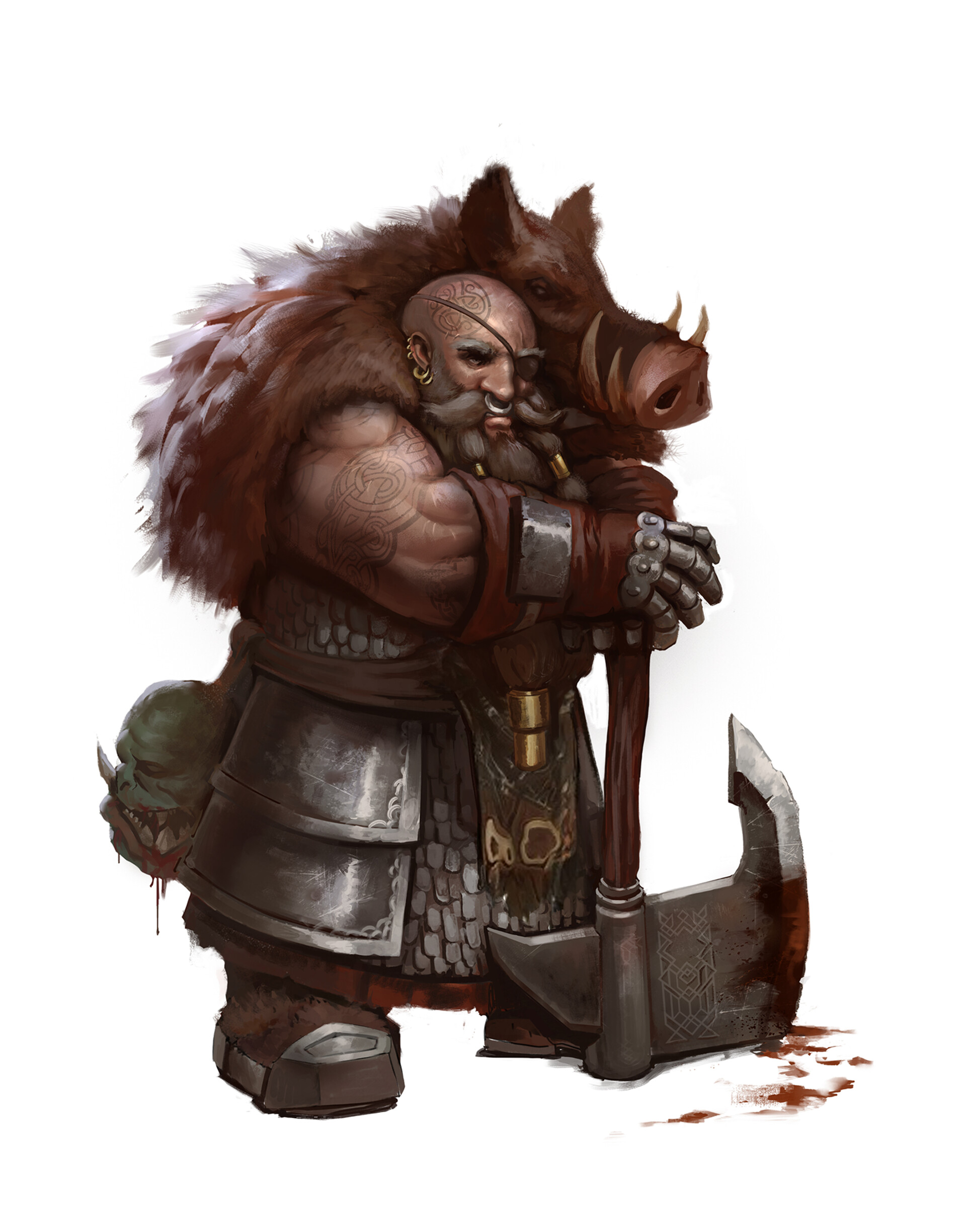 ArtStation - Thudgar The Wild Pig, Dwarves Heros