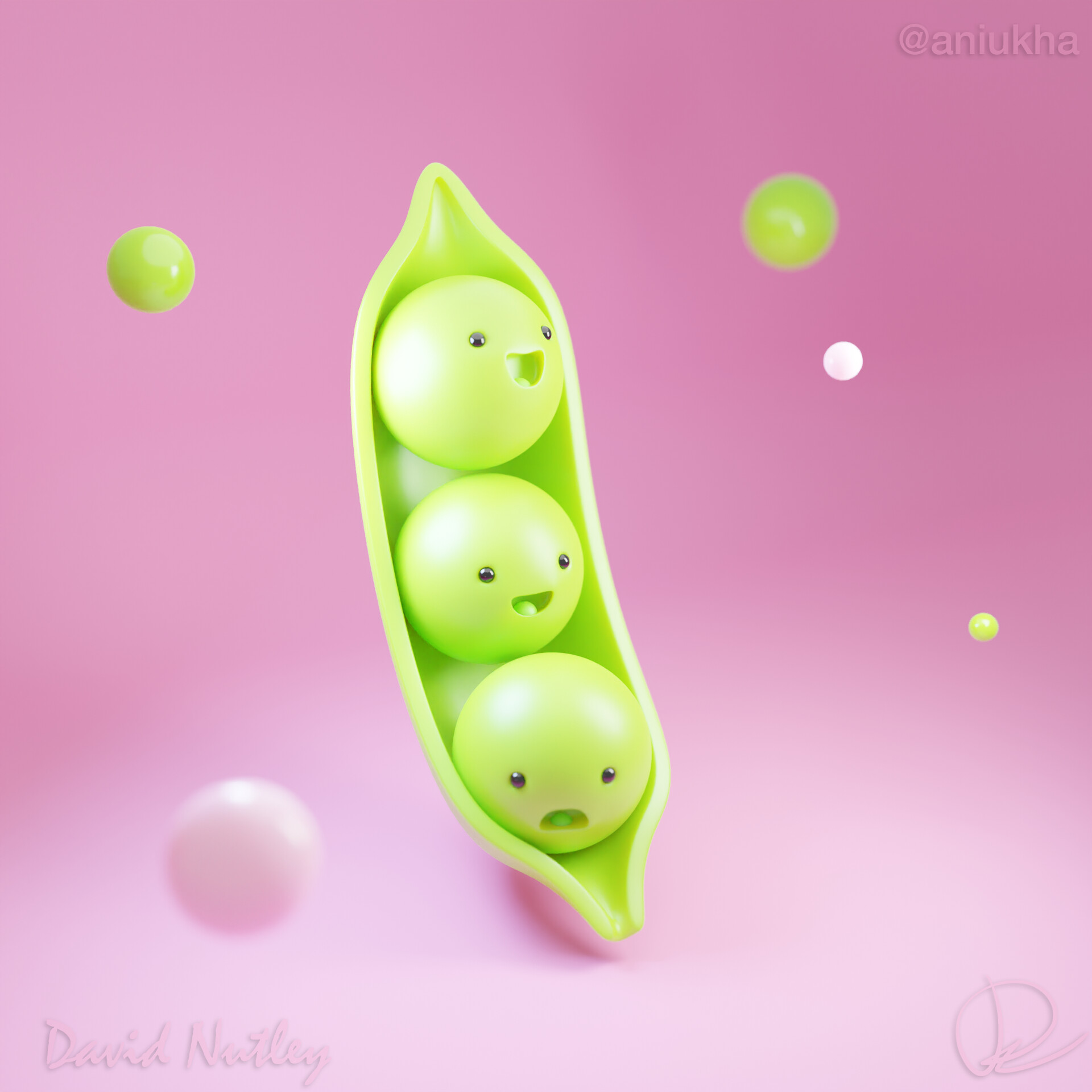 ArtStation - Cute Dancing Peas (animated)