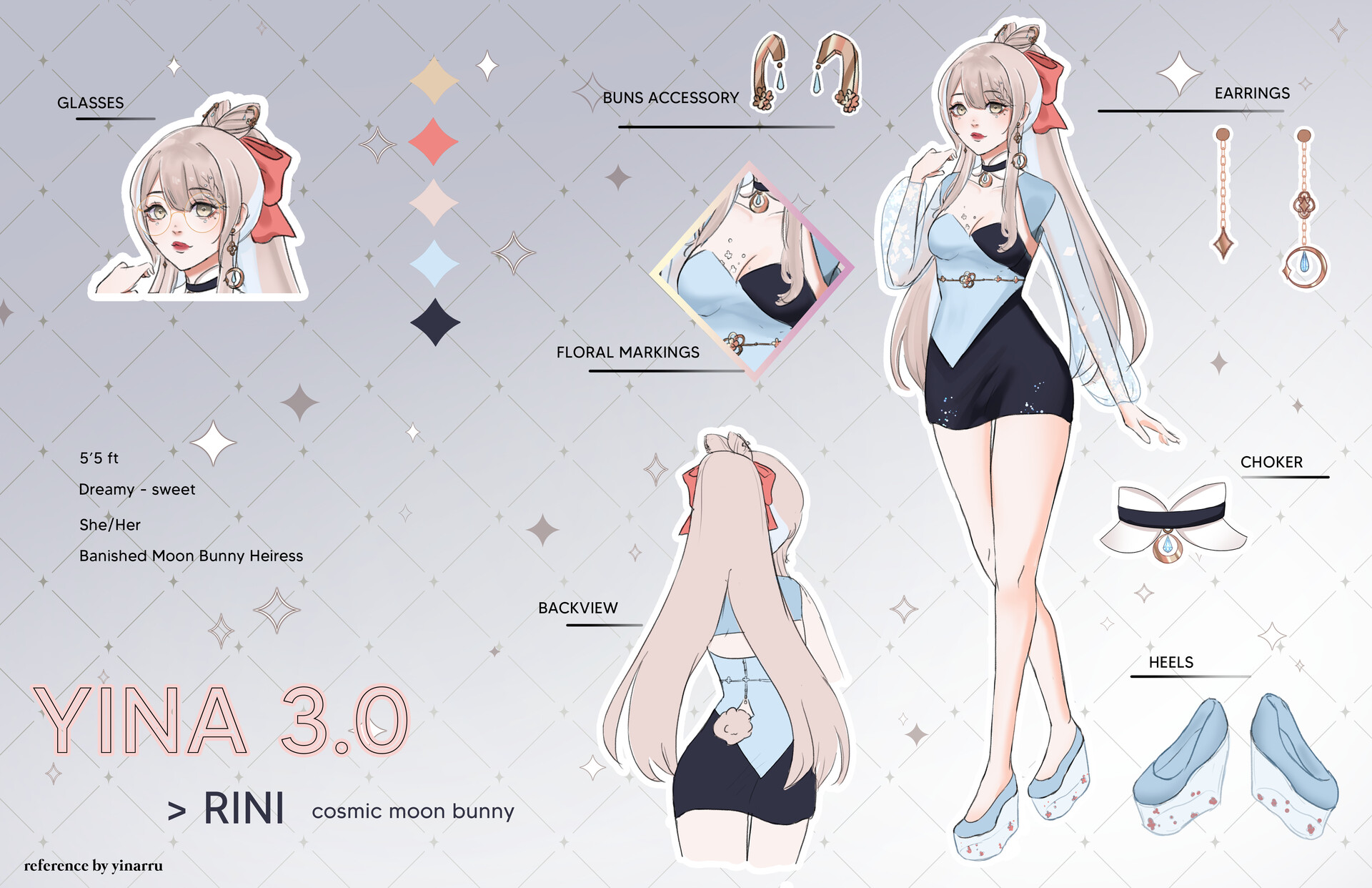ArtStation - Rini the Moon Bunny OC Reference Sheet