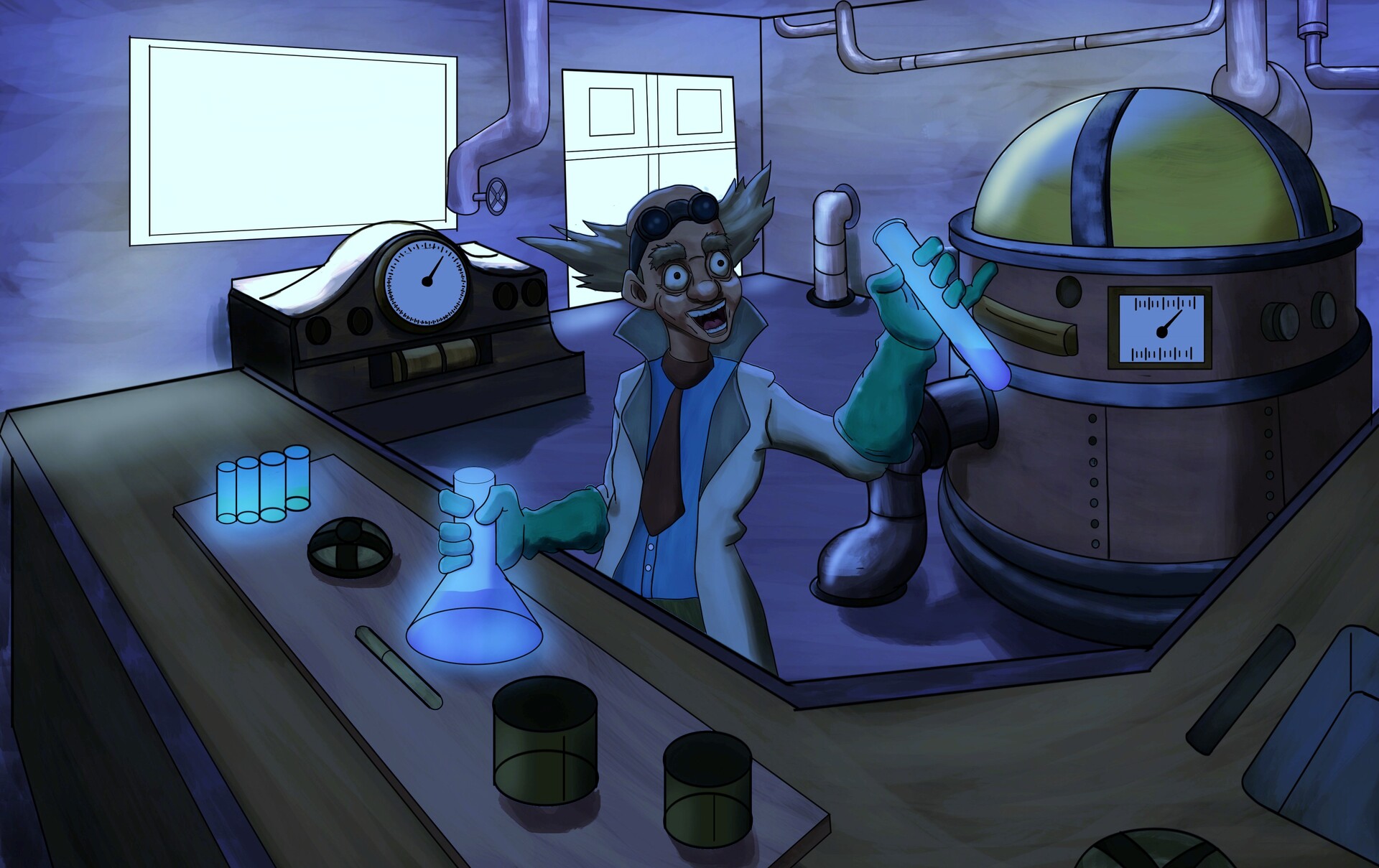 ArtStation - SCIENTIST IN HIS LABORATORY