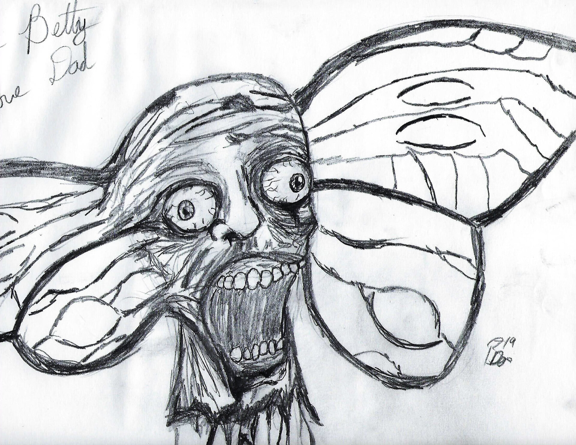 severed head drawing