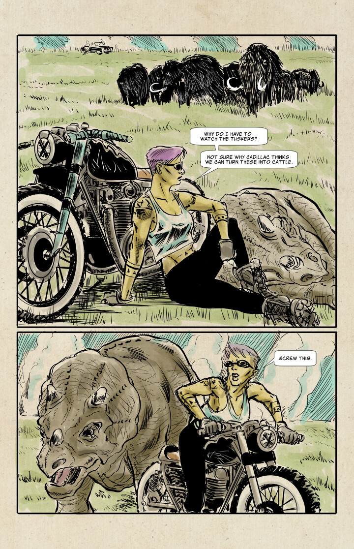 Brian Beardsley - Motorcycles and Allosaurus