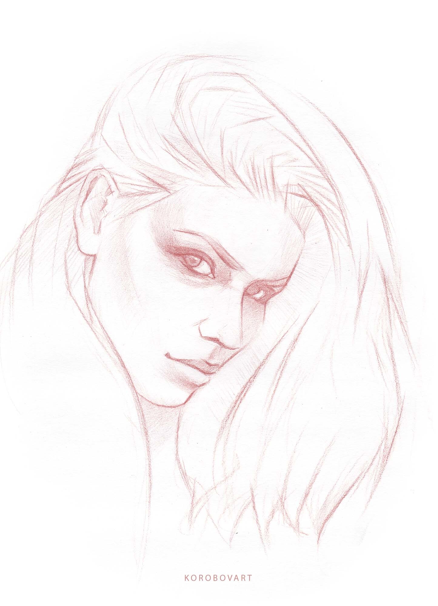 ArtStation - Red chalk sketch