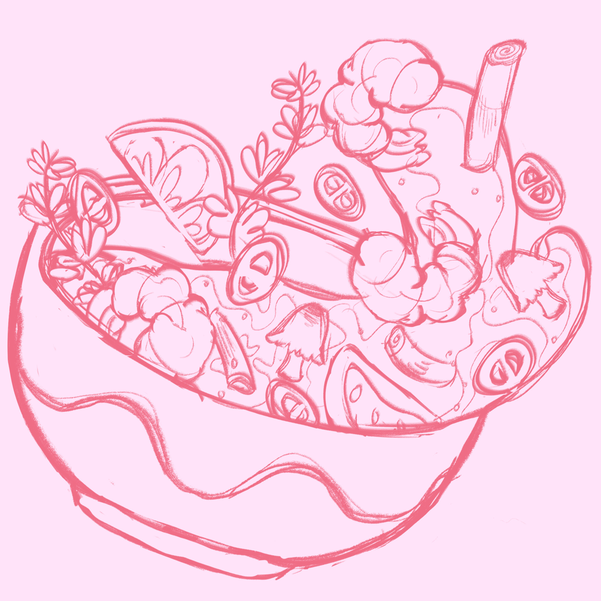 Amy Freeman - Hellmall - Food icon sketches