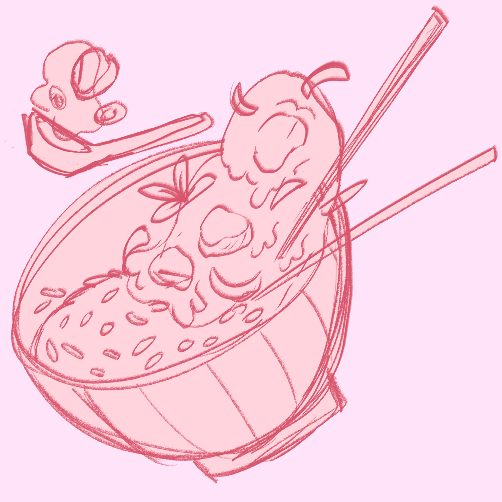 Amy Freeman - Hellmall - Food icon sketches
