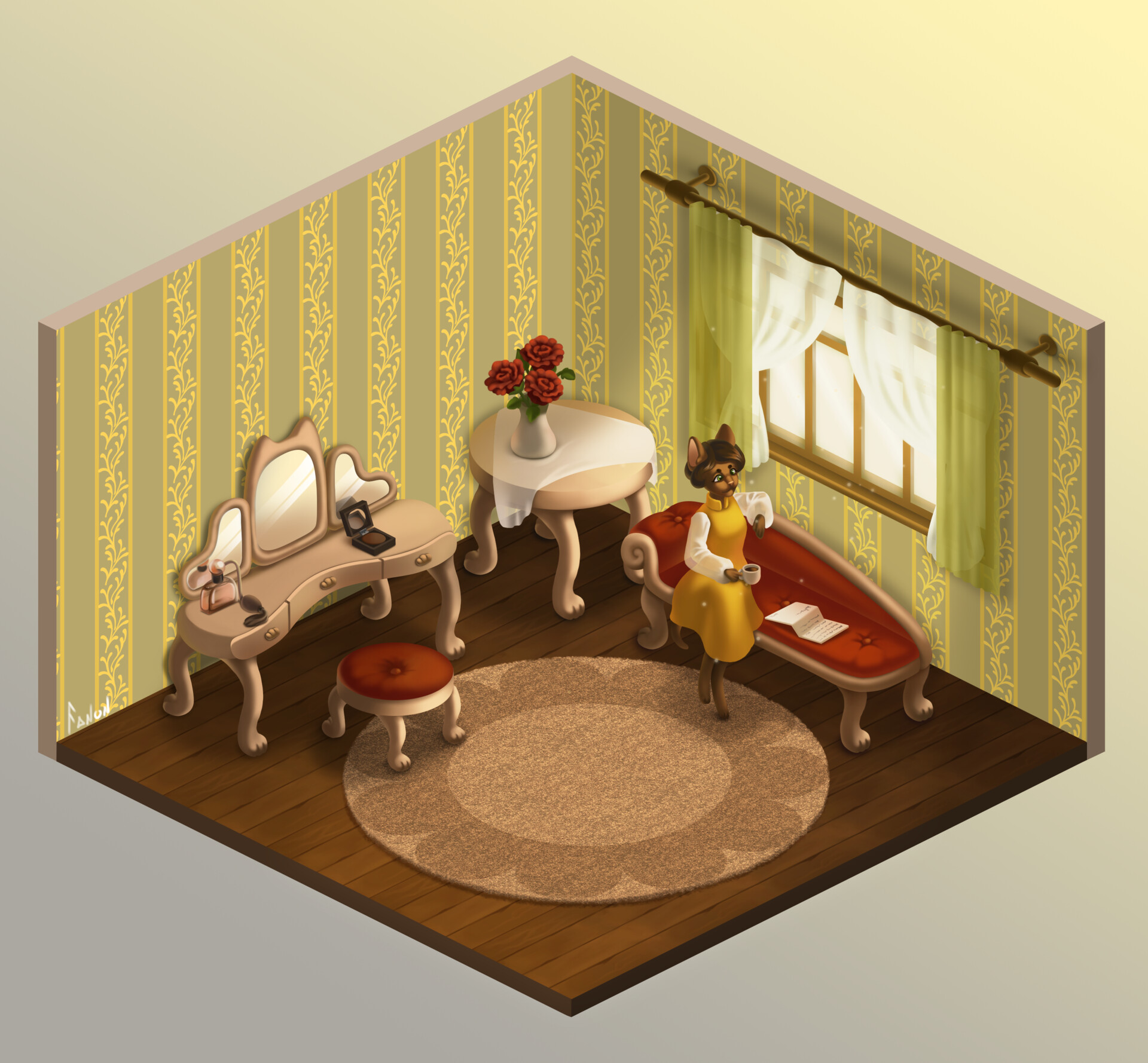ArtStation - Cozy cat room
