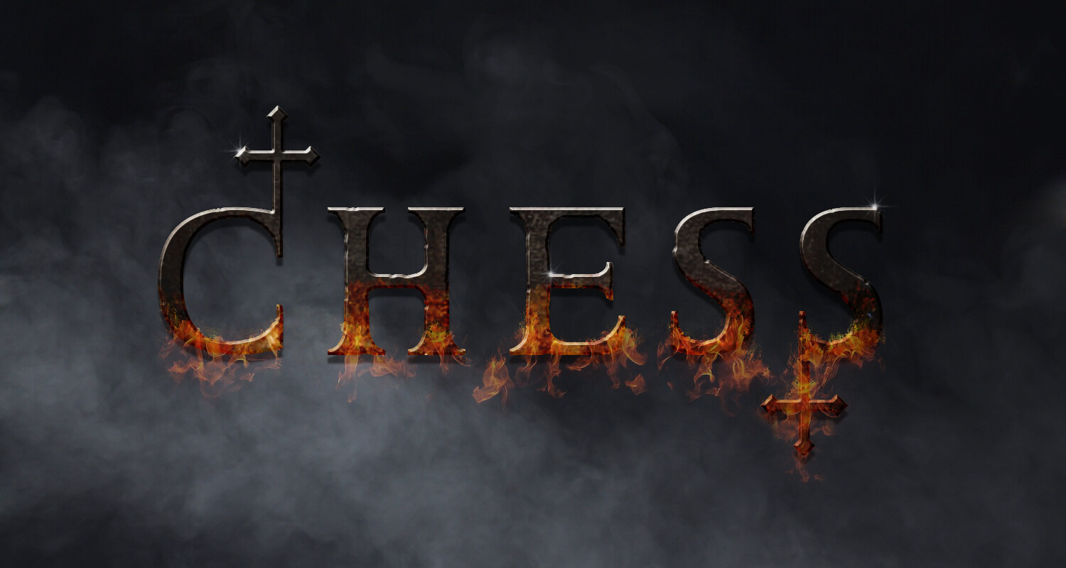 ArtStation - "Heaven vs Hell Chess" board game logo
