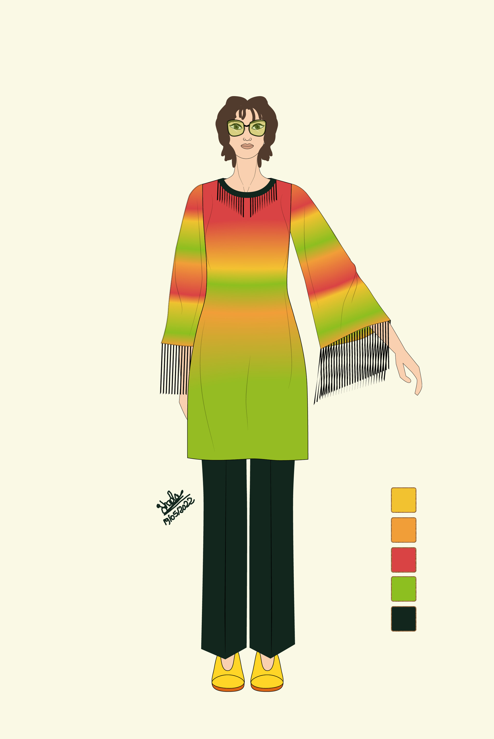 ArtStation - Striped design with black fringes - Summer 2022