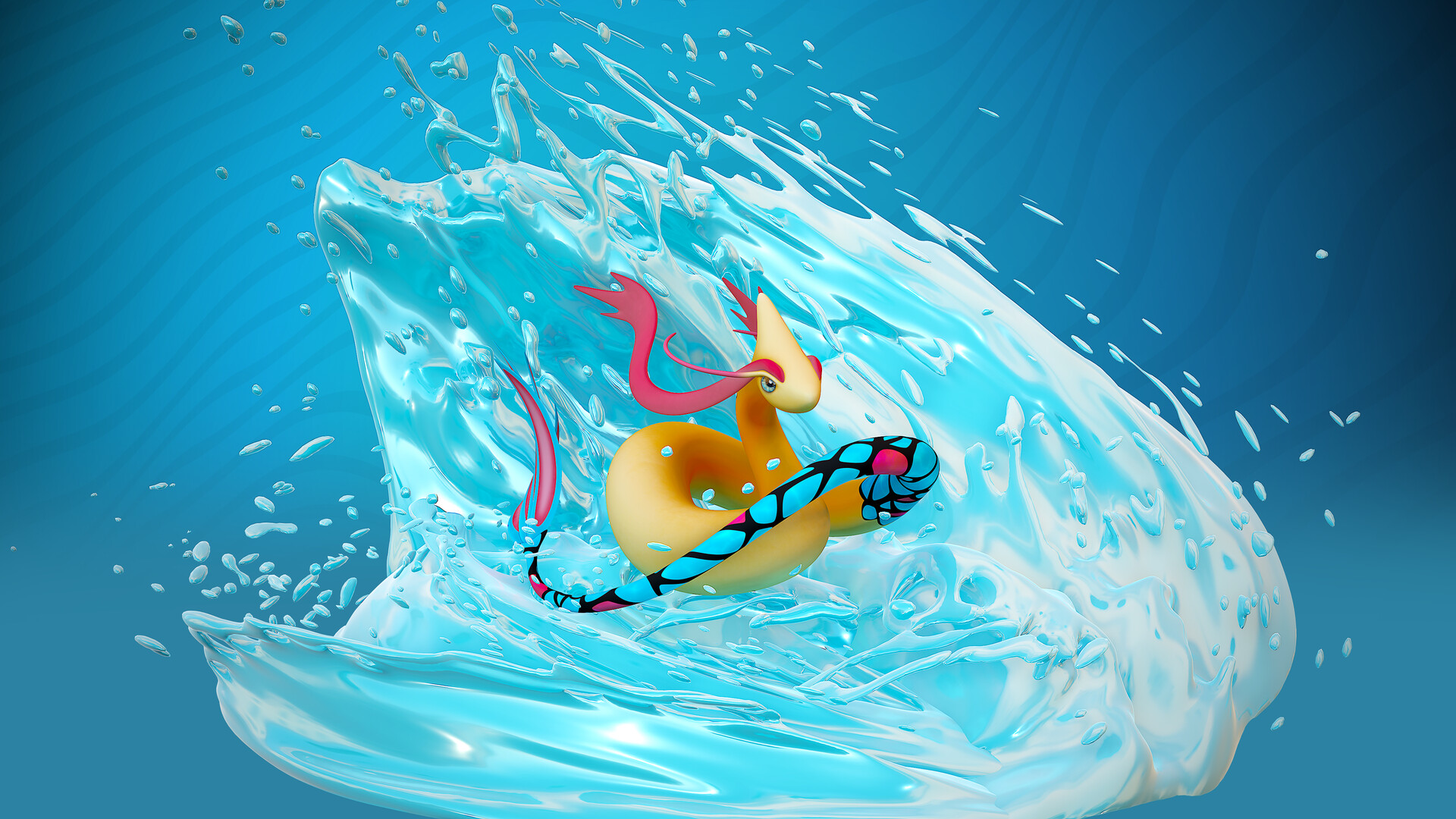 Lance L'Archevêque - Milotic - Pokémon Fan Art