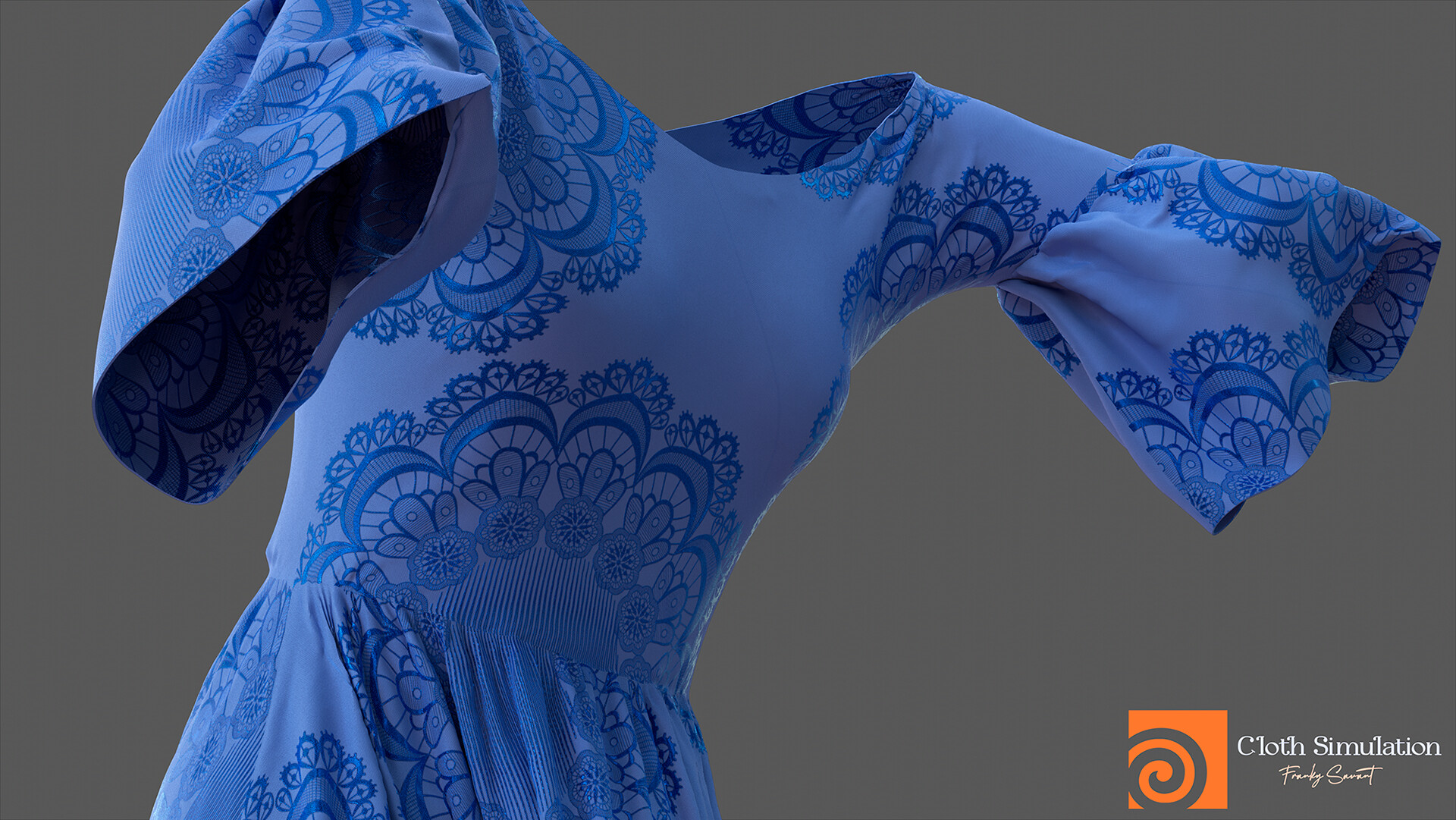 Franky Savant - Houdini Vellum (BLUE DRESS) Cloth Simulation