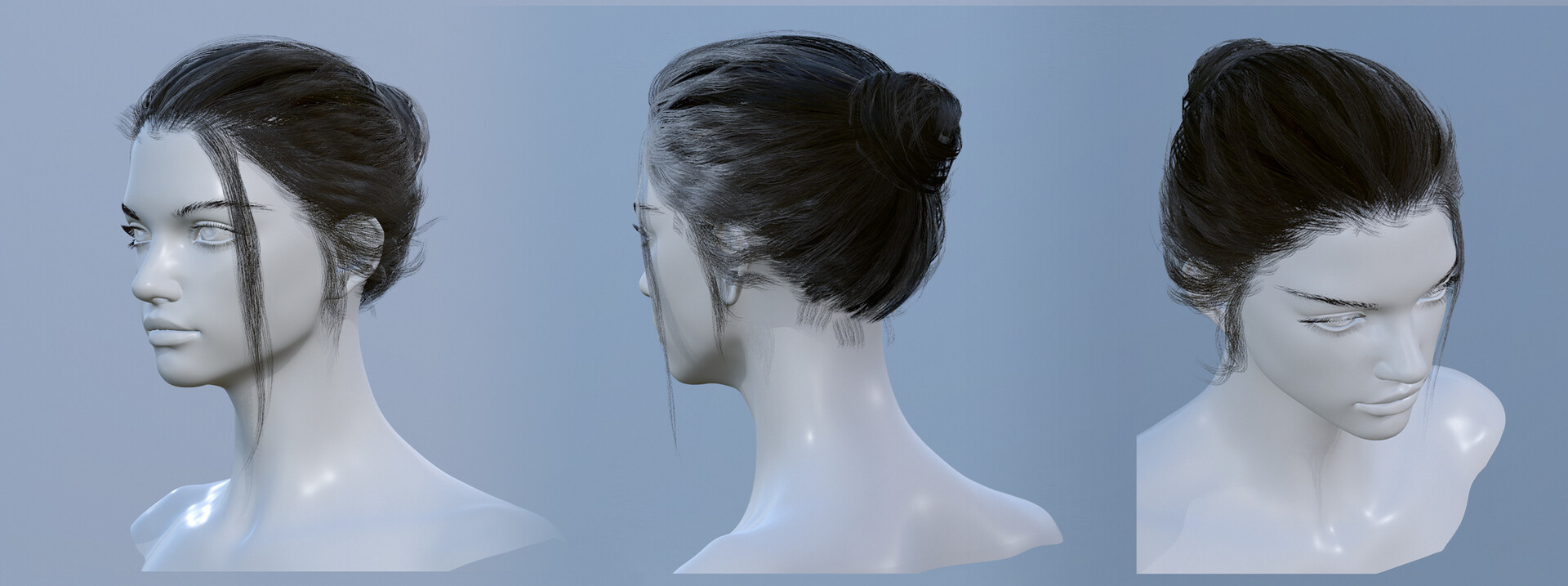 ArtStation - coiled hair
