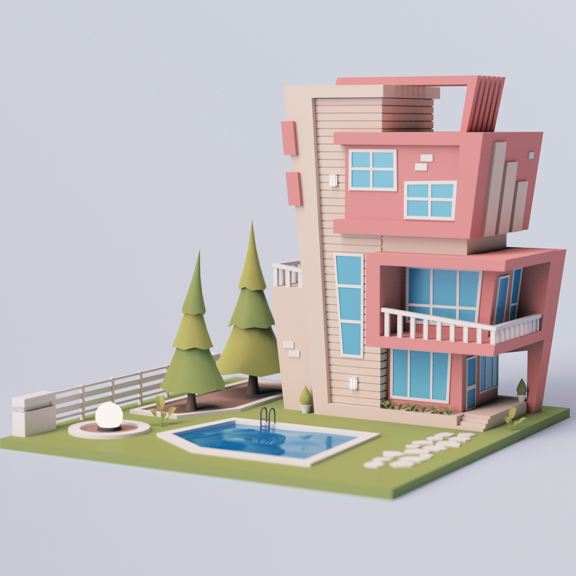 ArtStation - Cartoon Modern House