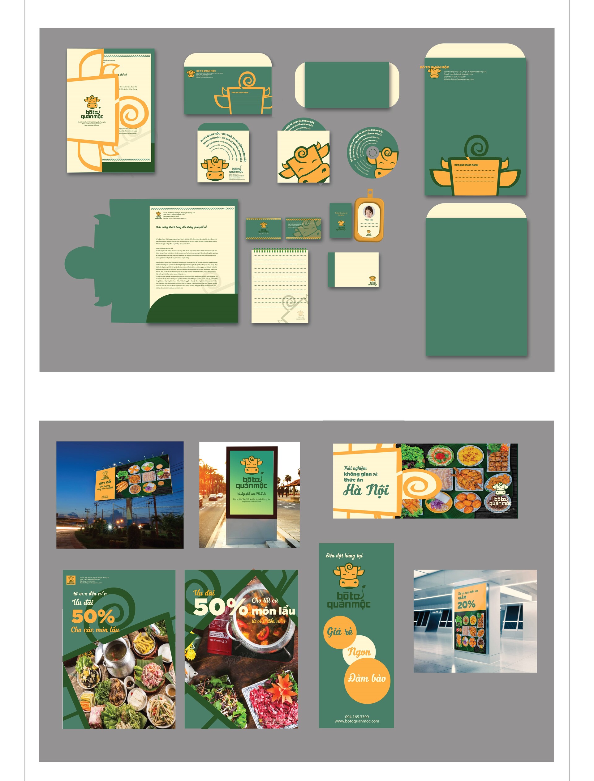 ArtStation - Office set/Catalogue Design for Bò Tơ Quán Mộc restaurant, 2022