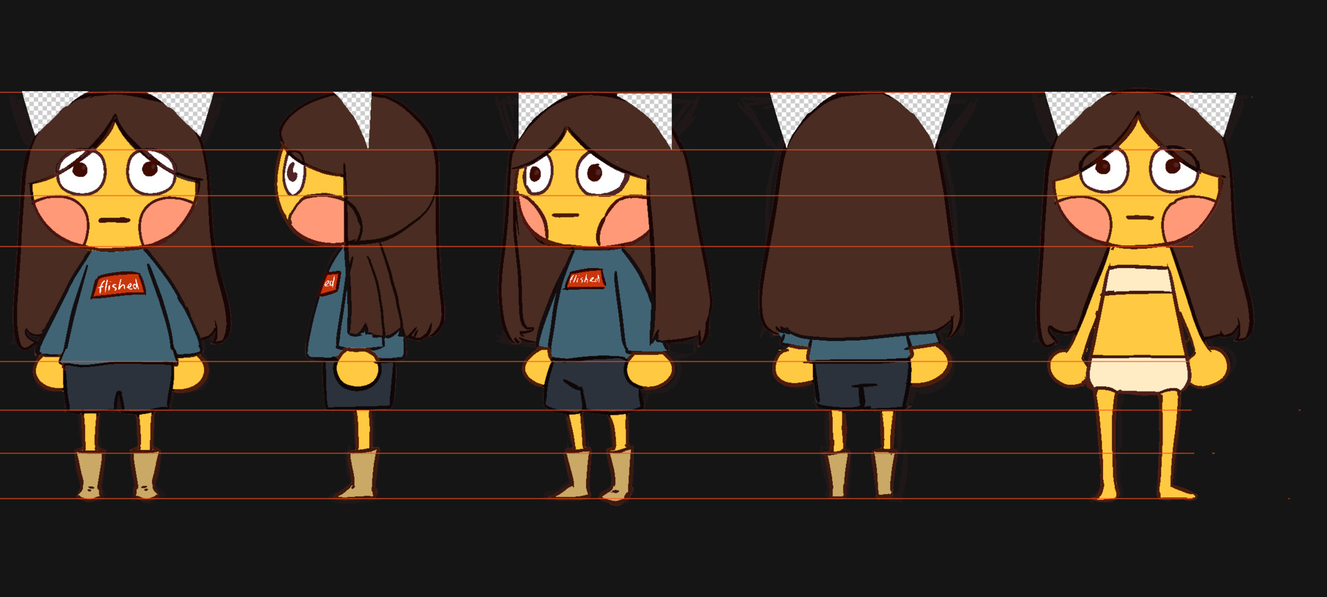 ArtStation - Neko-flish 2D model sheet, 2022
