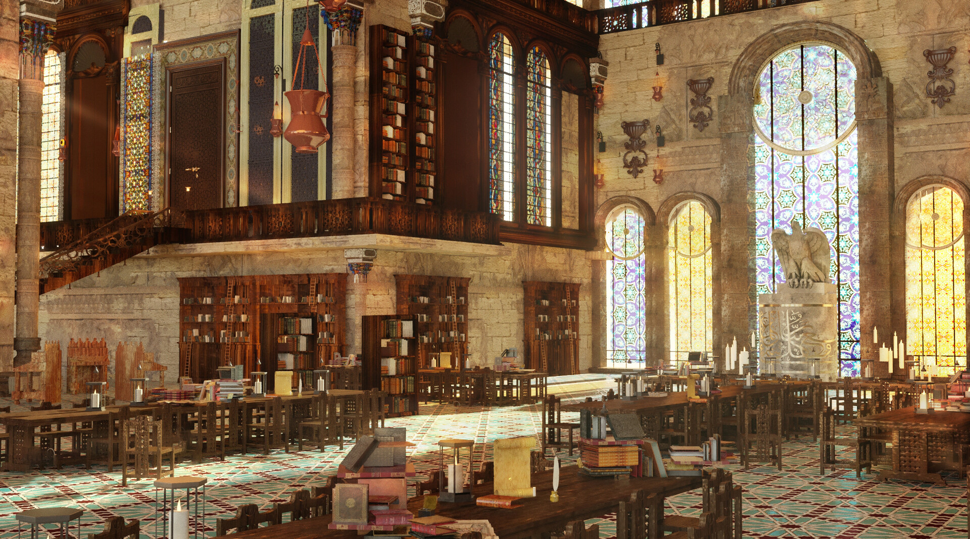 ArtStation - Library scene set design