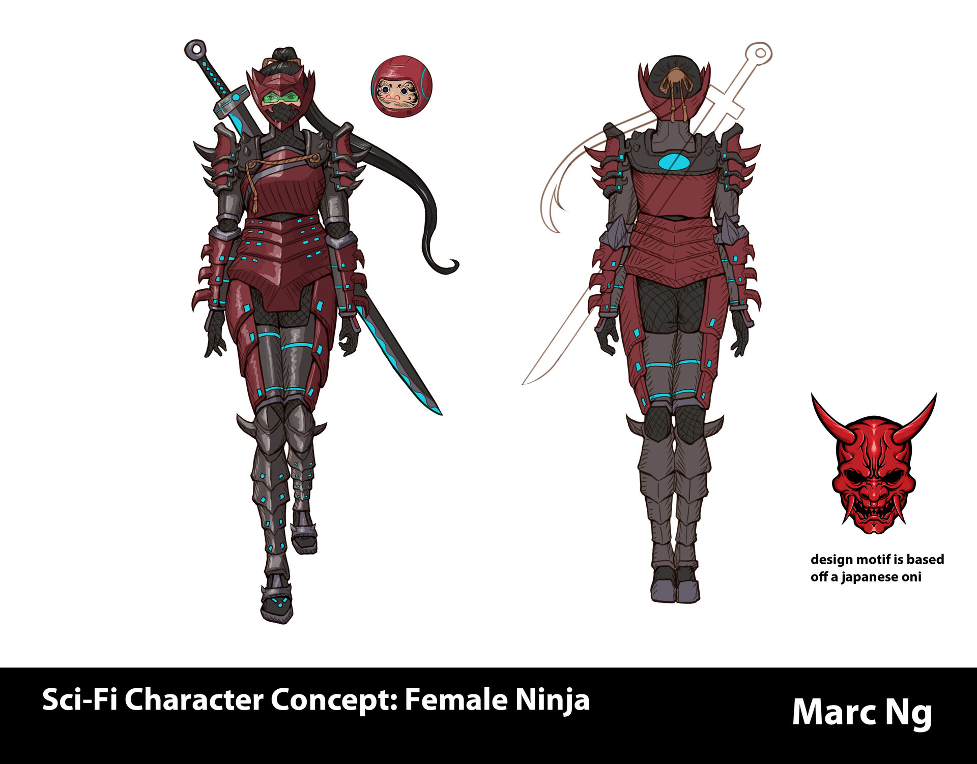 ArtStation - Character Concept Design: Female Ninja (Sci-Fi/ Cyberpunk)
