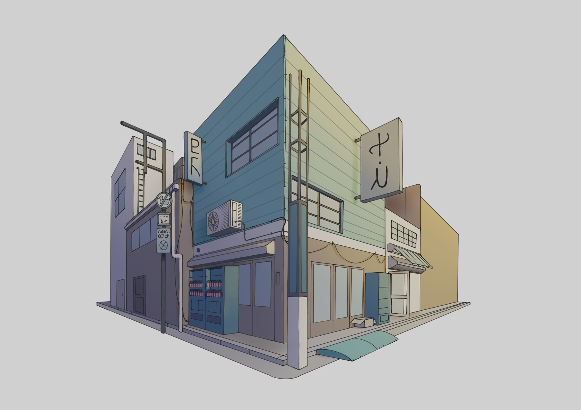 ArtStation - Street Corner (Colour)