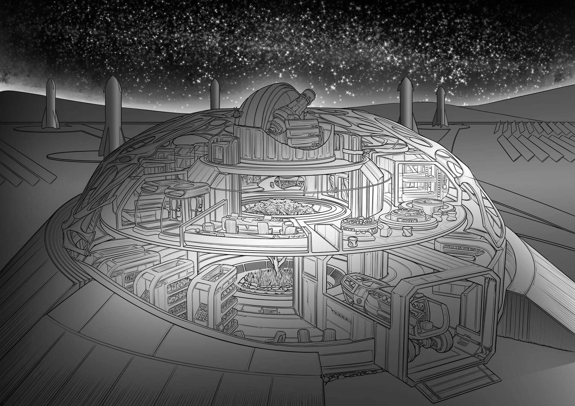 ArtStation - Experimental Mars shelter for planet colonization