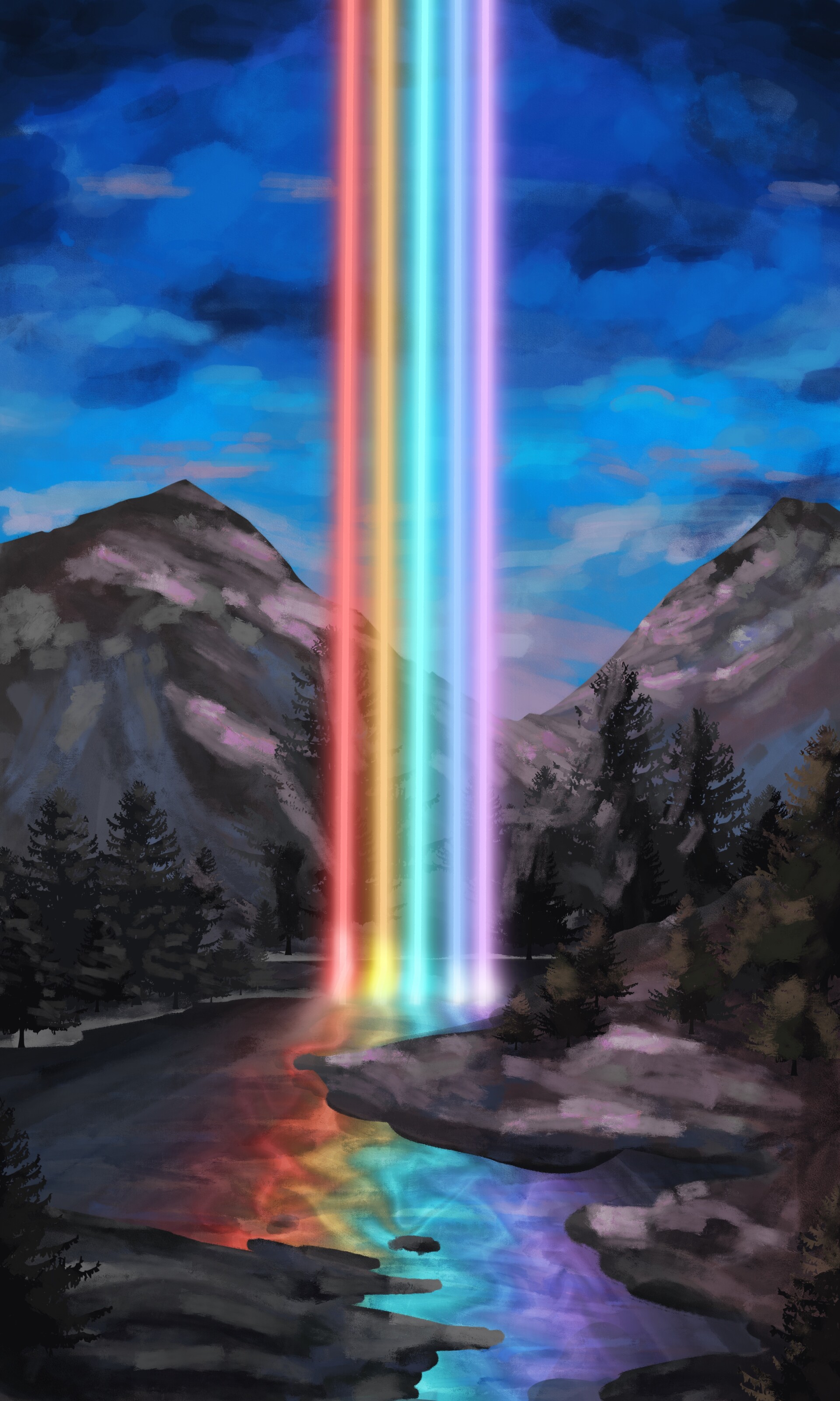 ArtStation - Rainbow landscape
