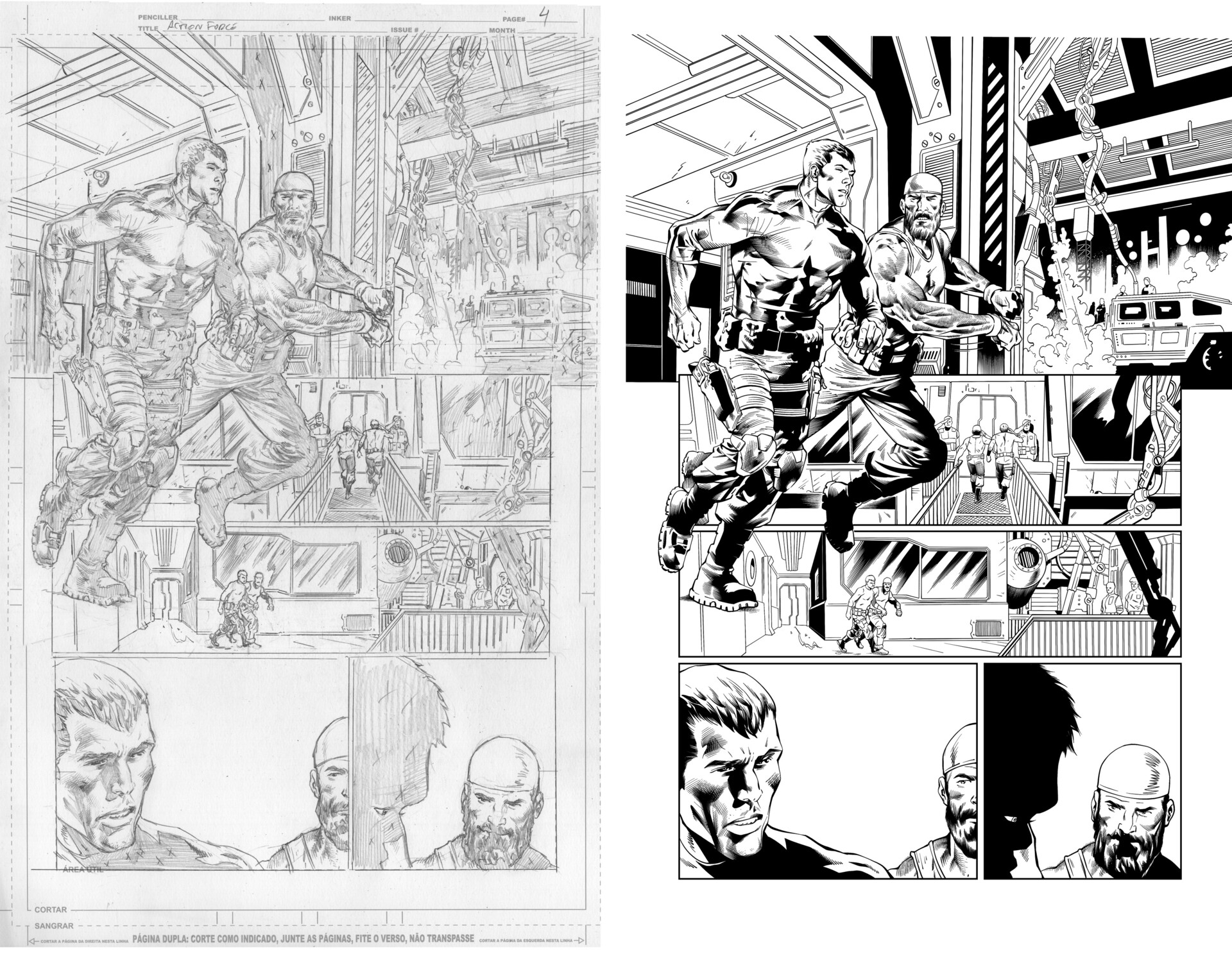 ArtStation - Inking samples. Pencil by Netho Diaz. Ink by me