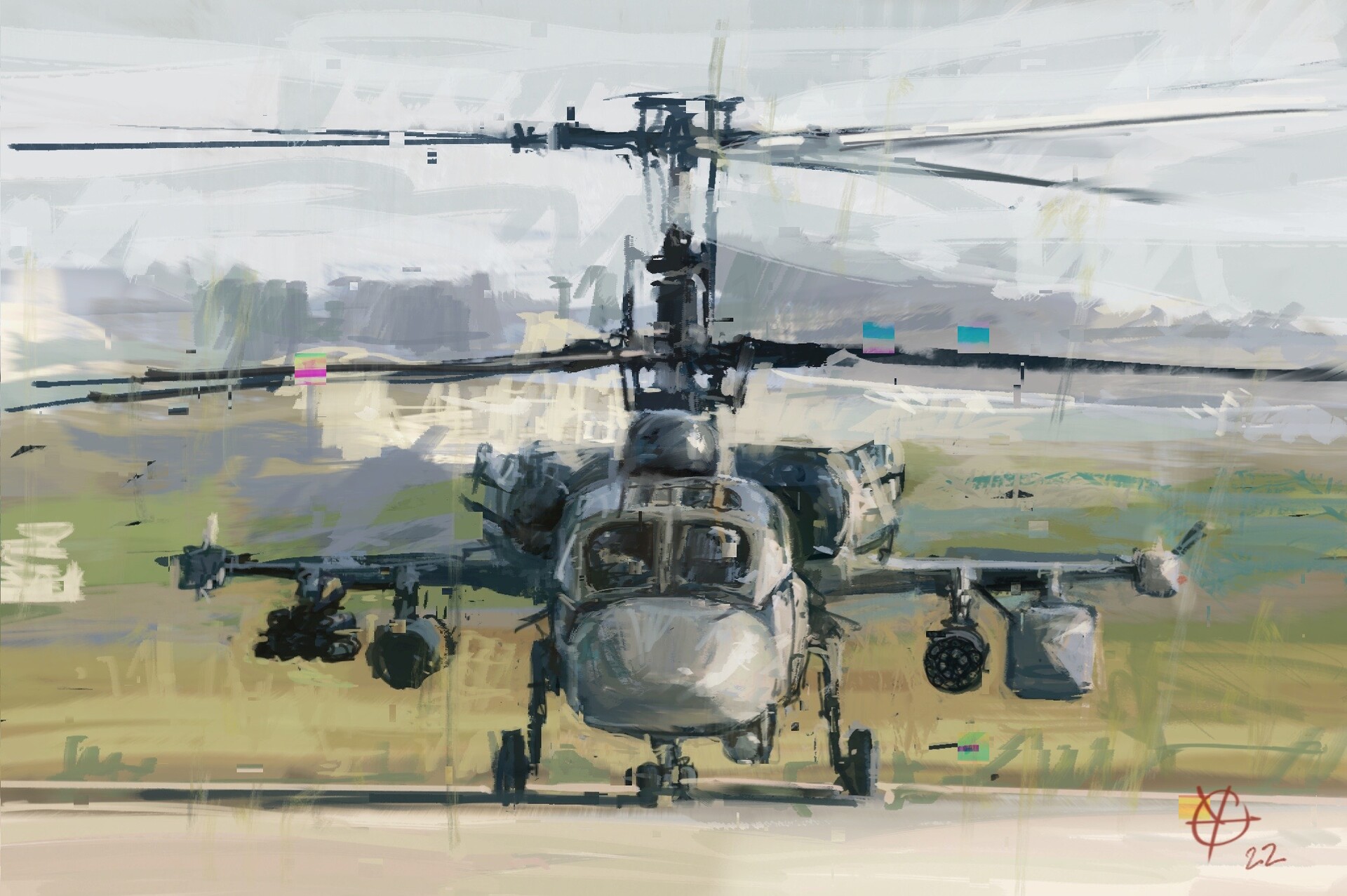 ArtStation - Kamov Ka-52 Alligator sketch