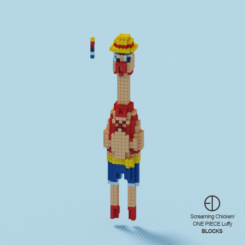 Kurokawa Takashi - Screaming Chicken/ Luffy 積木特效voxel blocks🐔 ☠