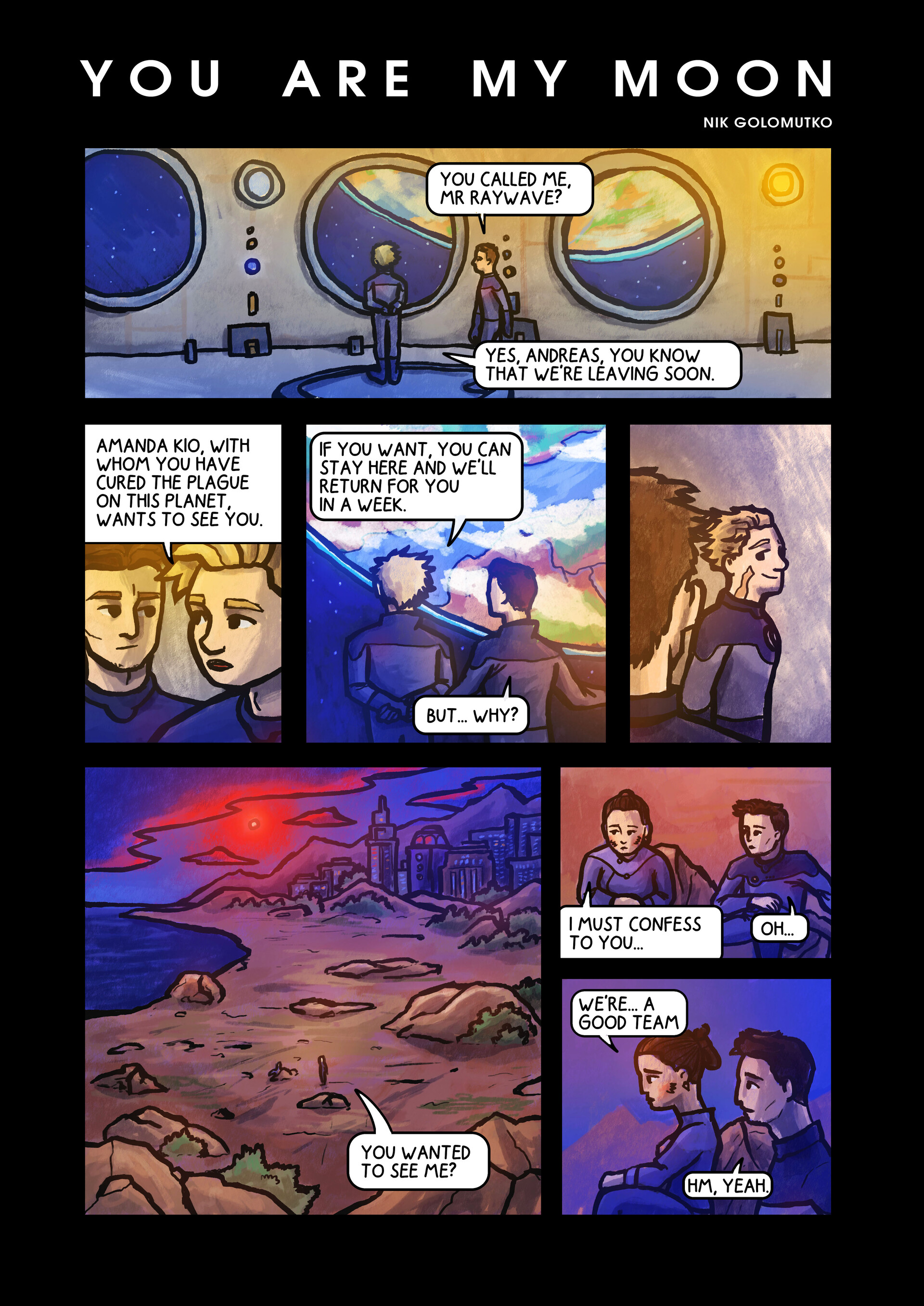 Nik M. Golomutko - "You are my Moon" comic from GON magazine