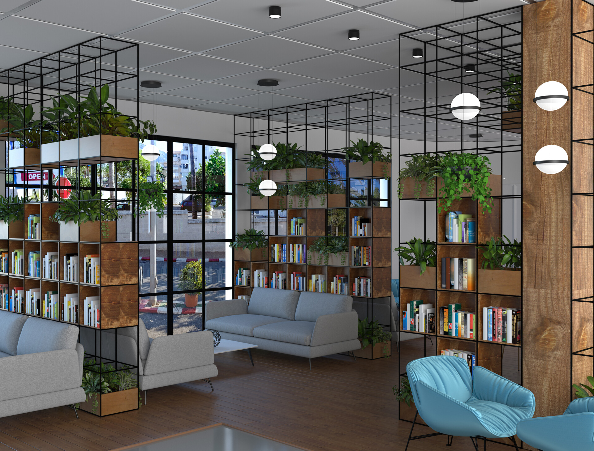 ArtStation - library and coffee shop