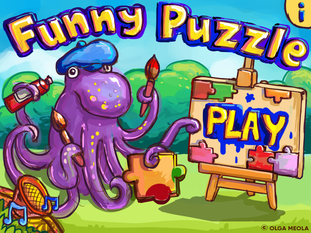 ArtStation - Concept art of main menu for game "Funny Puzzle"