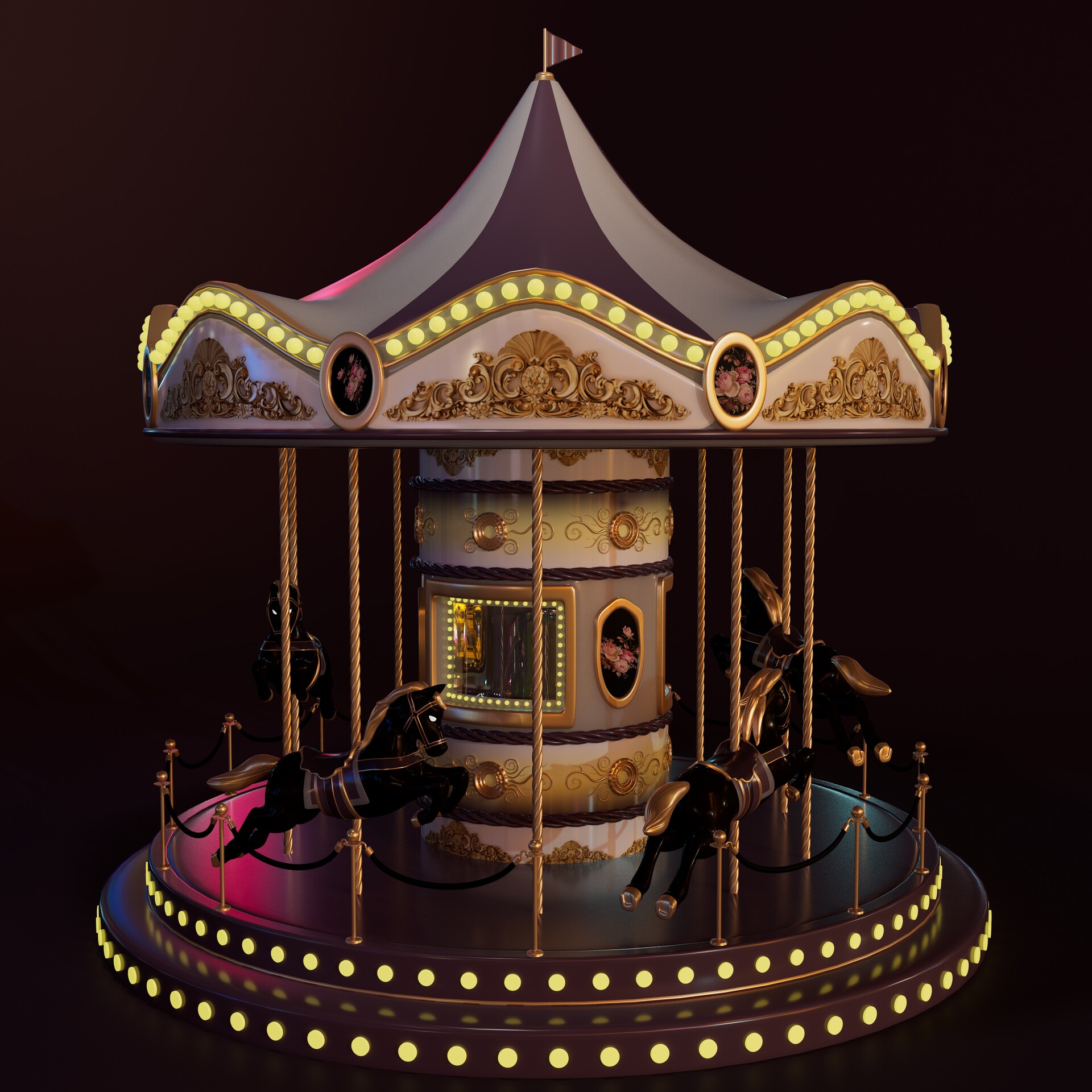 ArtStation - Horses Carousel -Night version