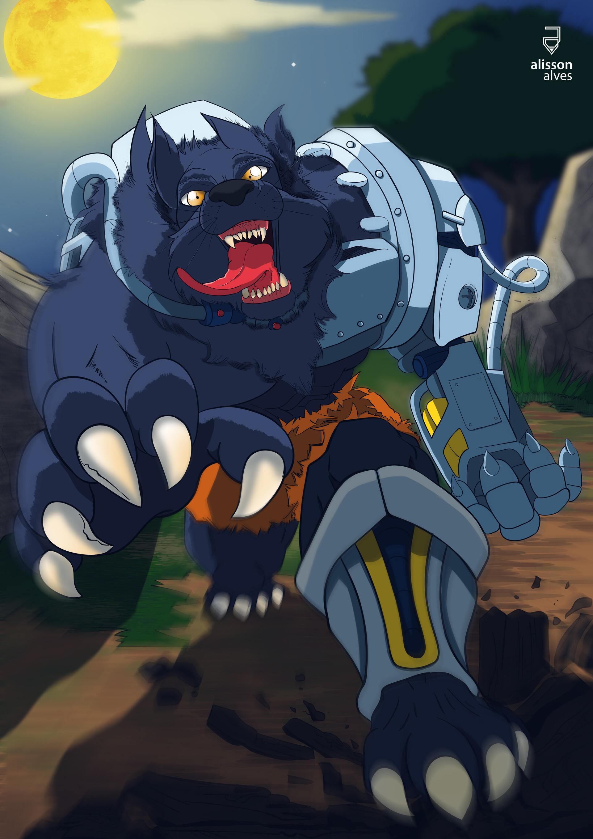 ArtStation - Cyborg Werewolf