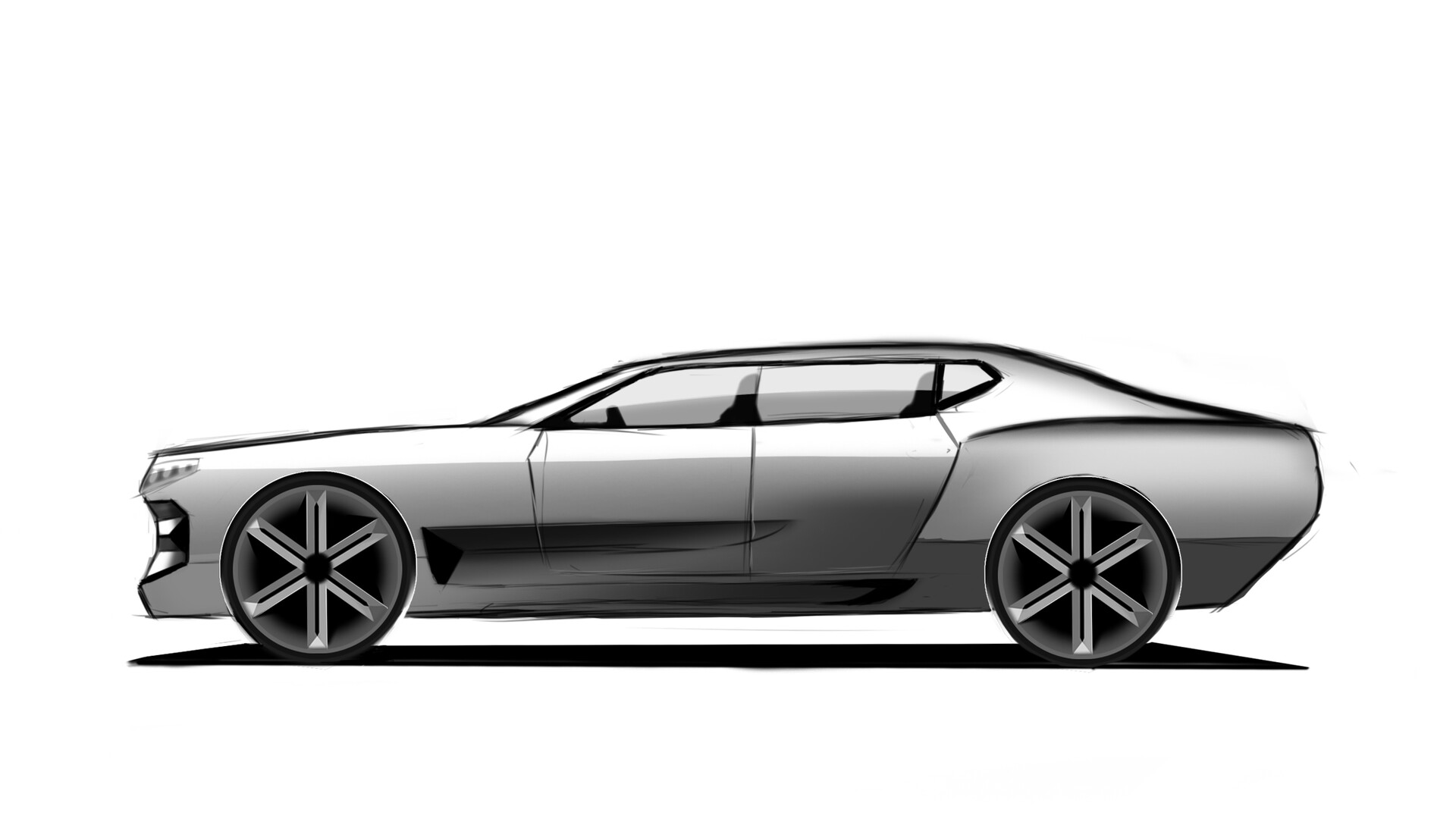 ArtStation - Modern Luxury Sedan Sketch