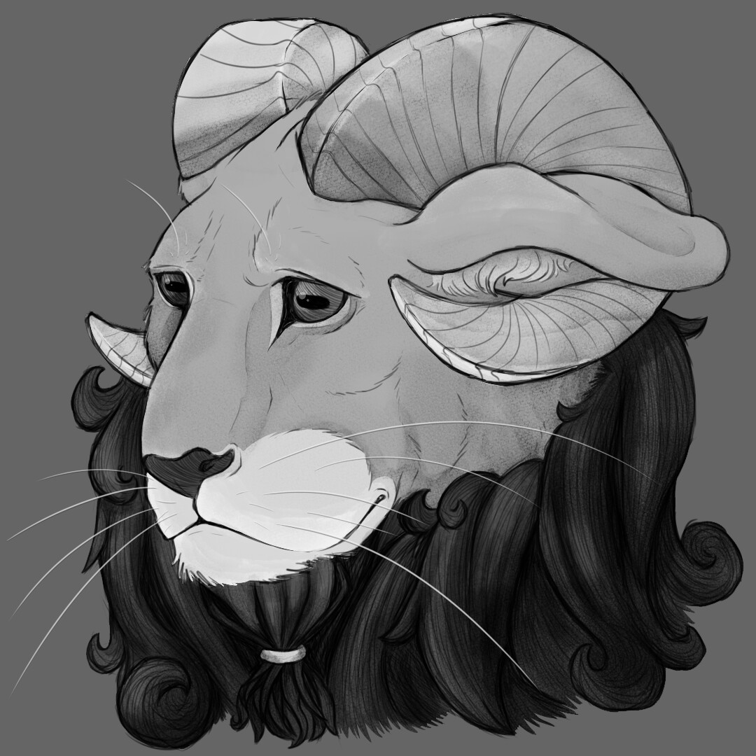 how to draw curled horns