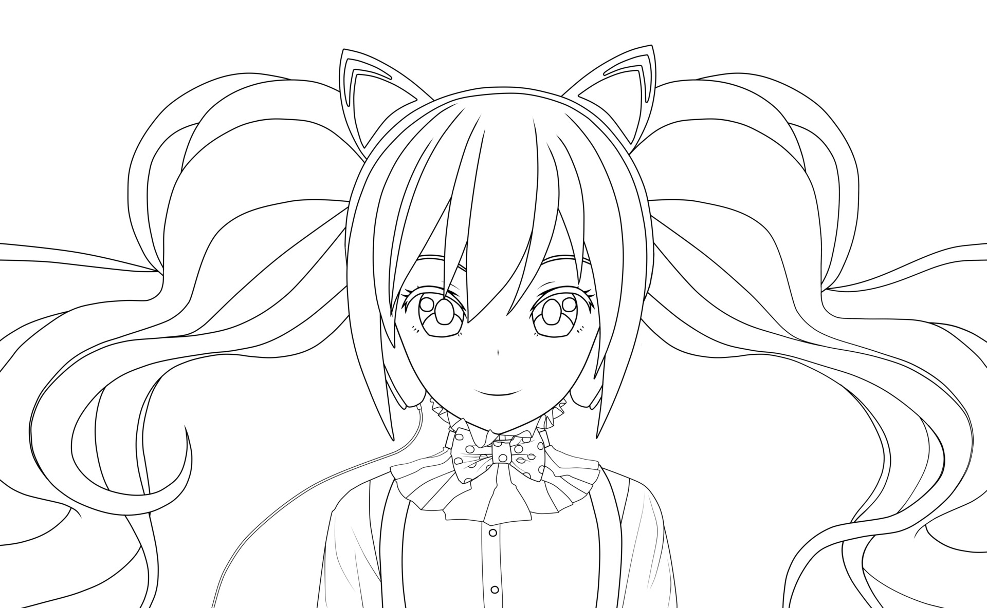 miku coloring page easy
