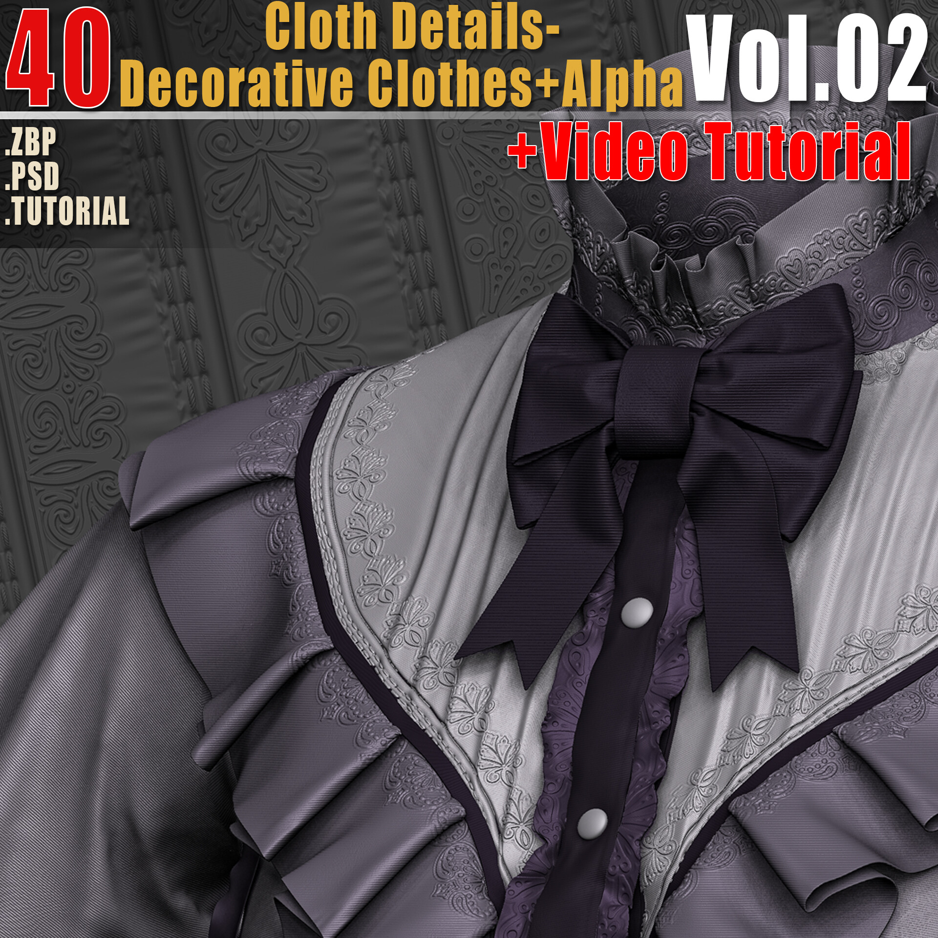 ArtStation - 40 Cloth Details - Decorative Clothes + Alpha Vol02 ...