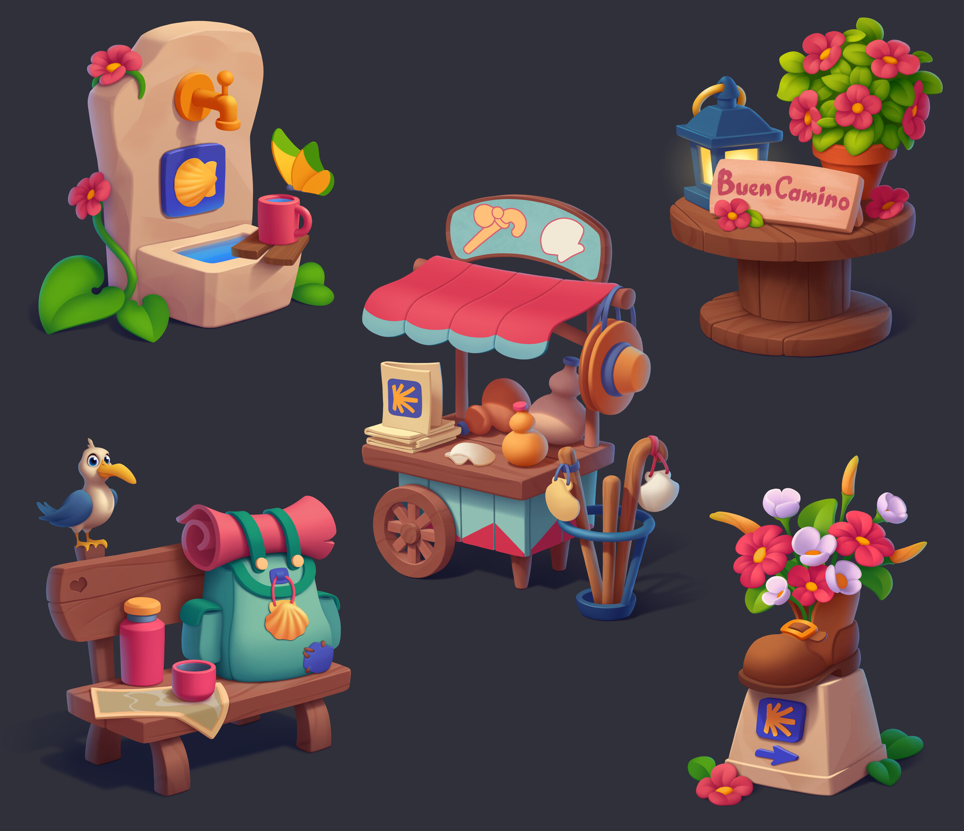 Elaine - Camino de Santiago - Props design