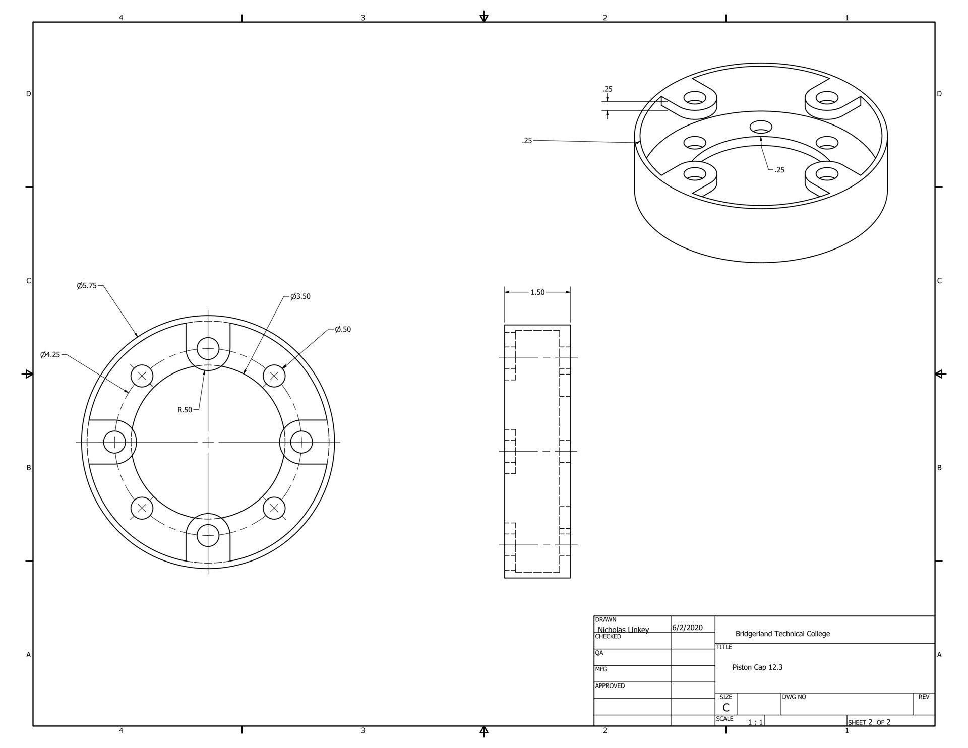 Piston Drawing Autocad
