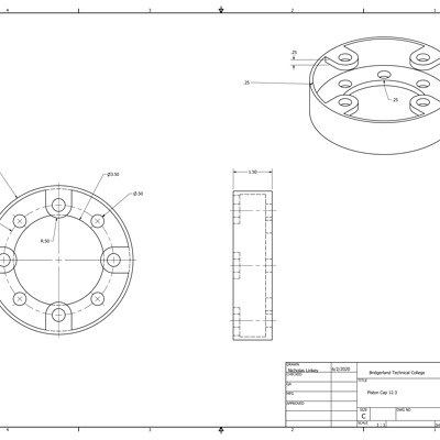 Autocad Mechanical Drawings Piston