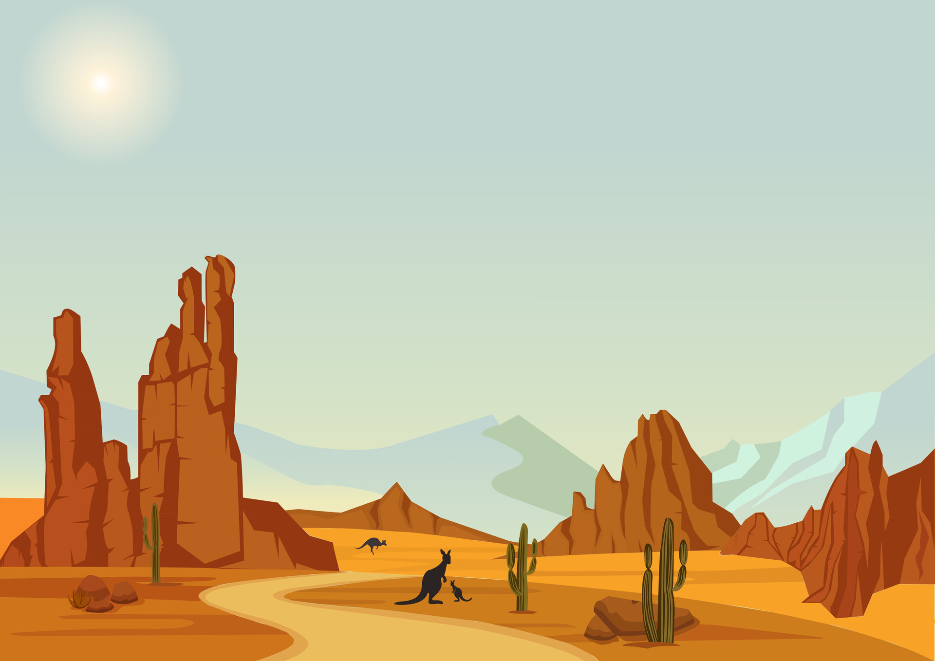 ArtStation - 2D Desert landscape