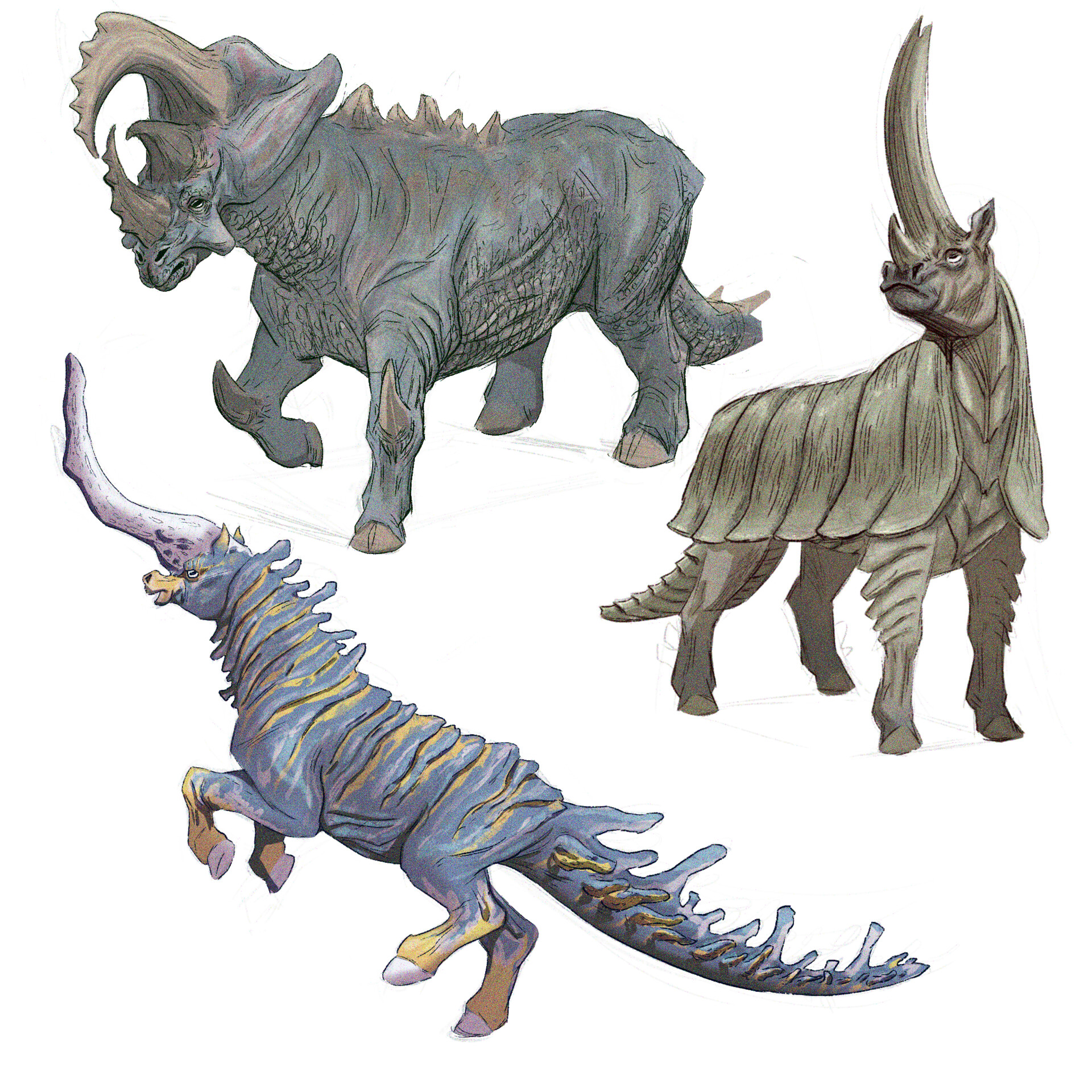 ArtStation - Unicorn, Bicorn and Tricorn