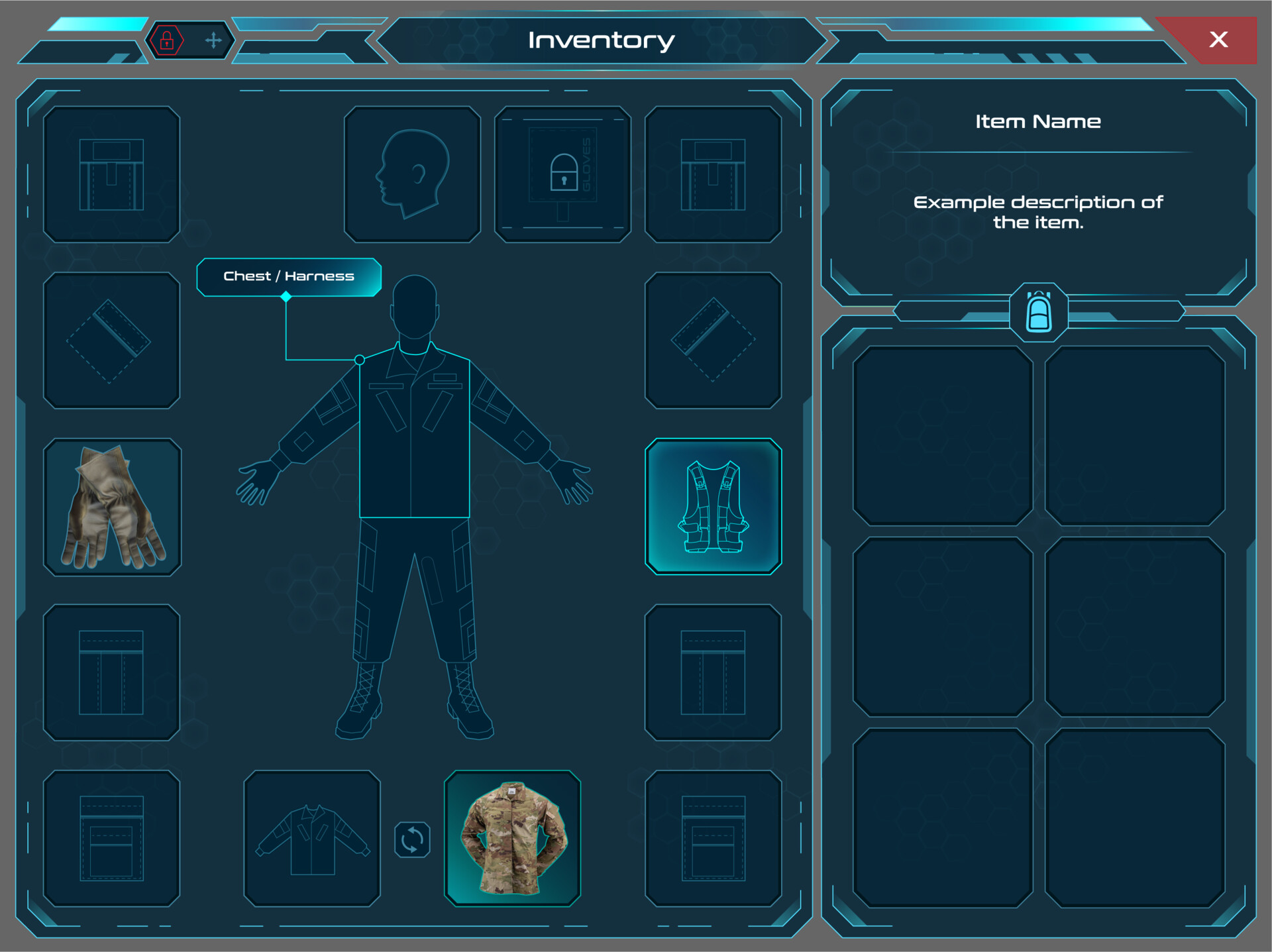 ArtStation - RC135 VR Trainer Inventory Menu Designs