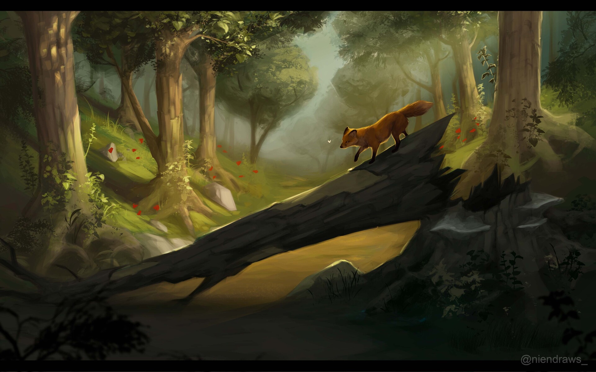 ArtStation - 2D forest environment concept art
