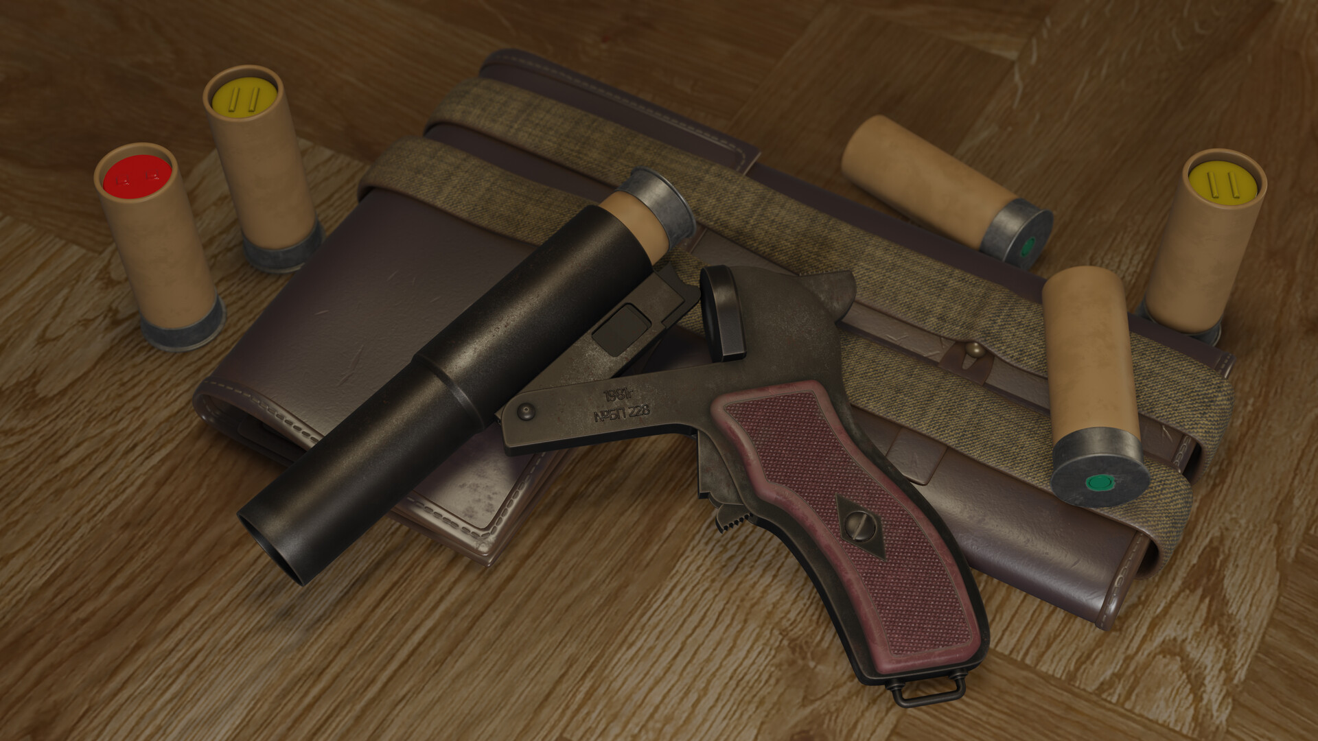 ArtStation - Soviet flare gun SPSh-44