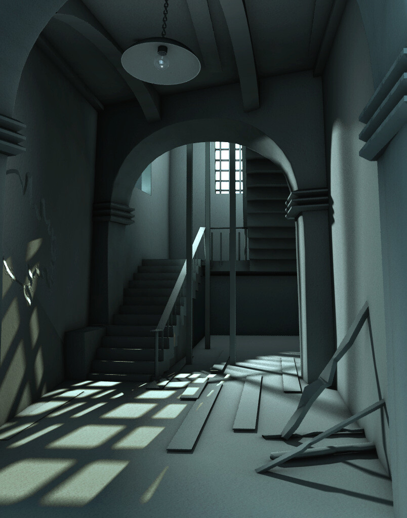 ArtStation - Haunted Hallway Daylight