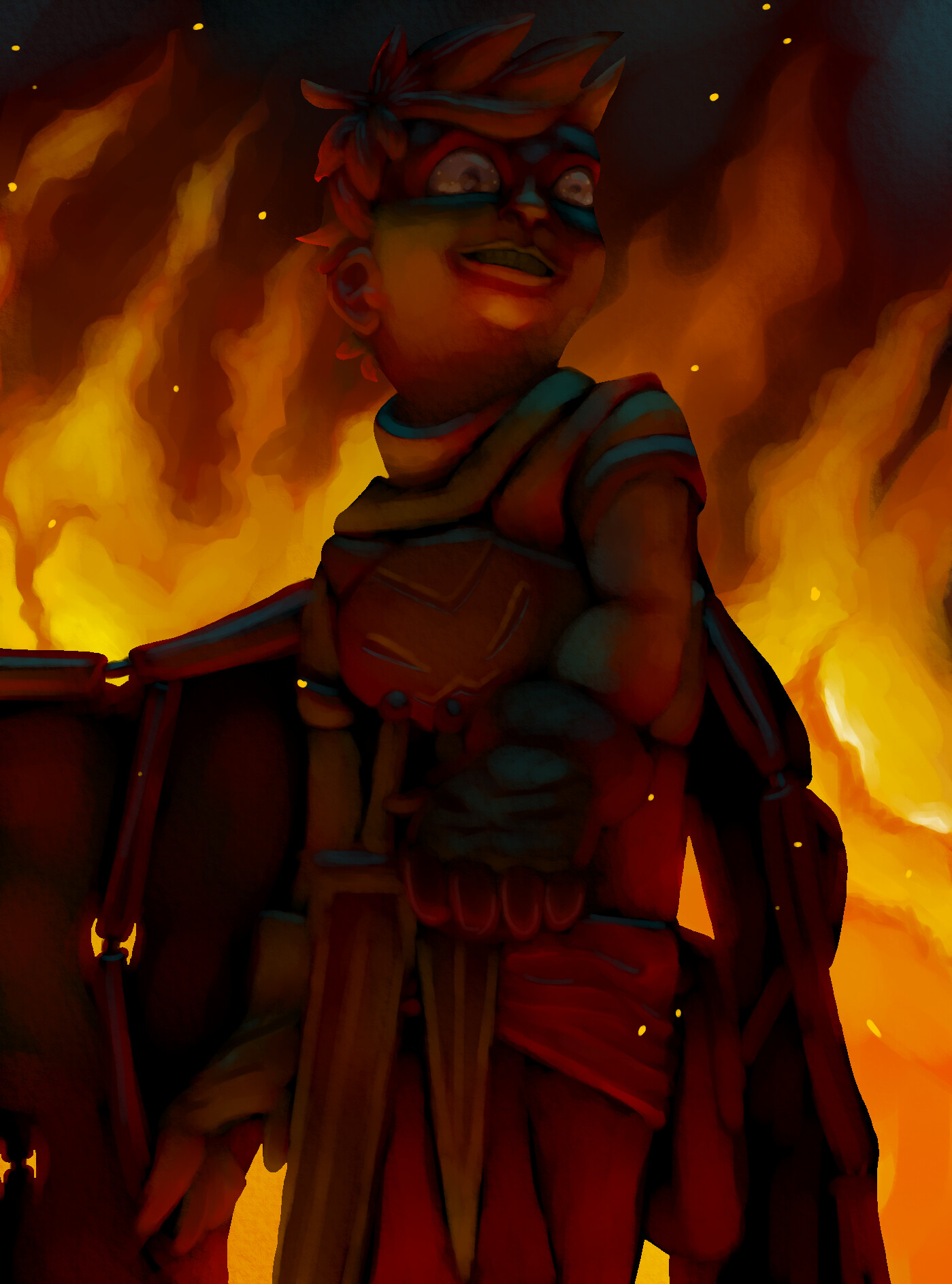 ArtStation - Character Walking Through Fire