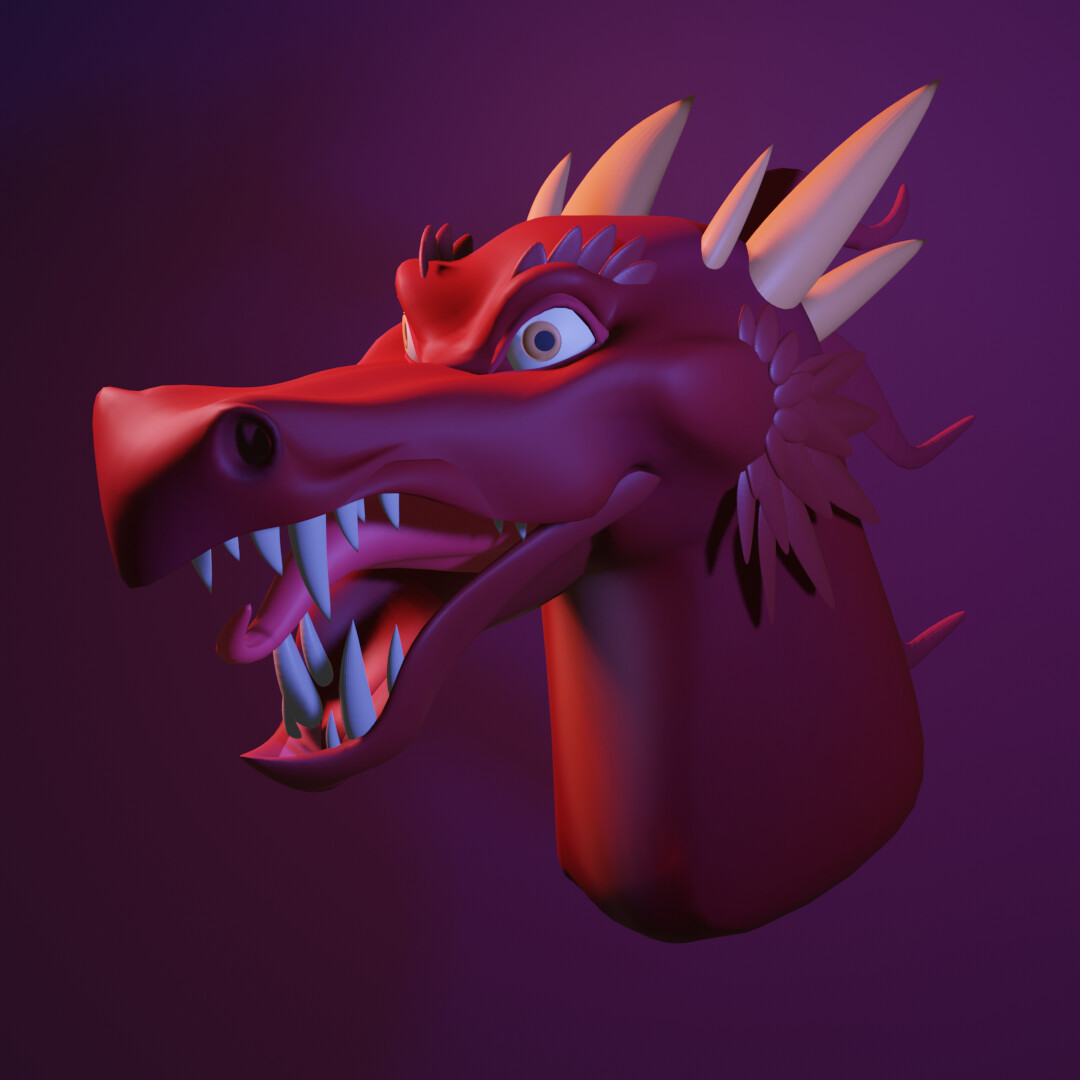 Hikari - Red dragon low poly (2022-05-24)