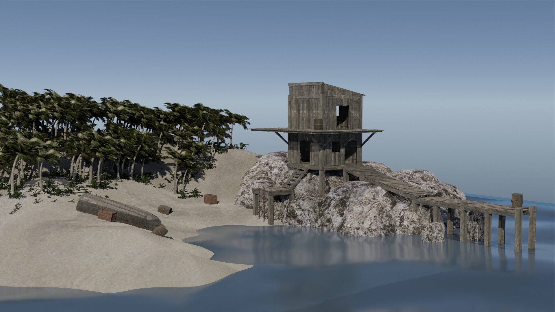 ArtStation - Island shack