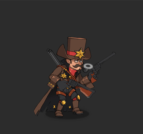 ArtStation - spine 2D character Sheriff