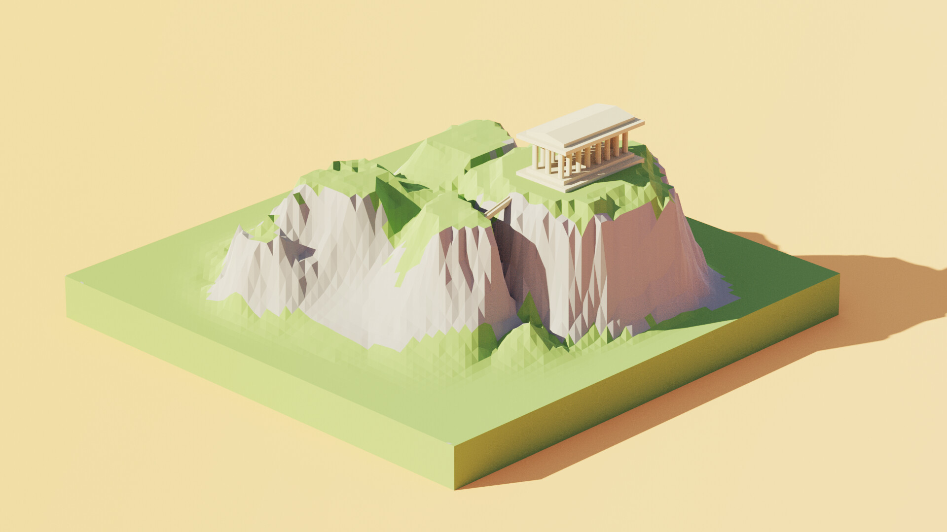 ArtStation - Greek Temple isometric